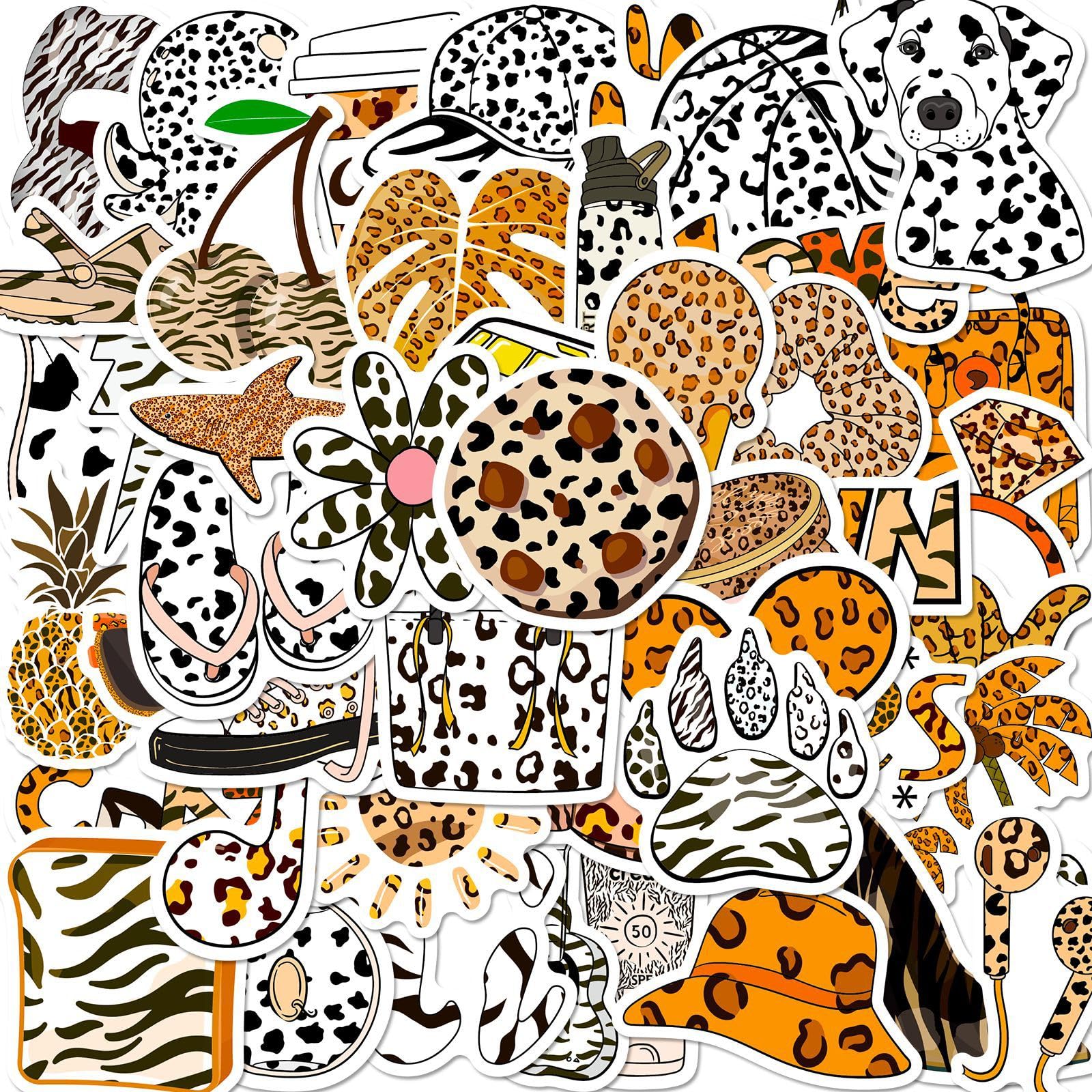Amazon.com: Pigbit Black White Leopard Print Stickers, 50Pcs Aesthetic ...