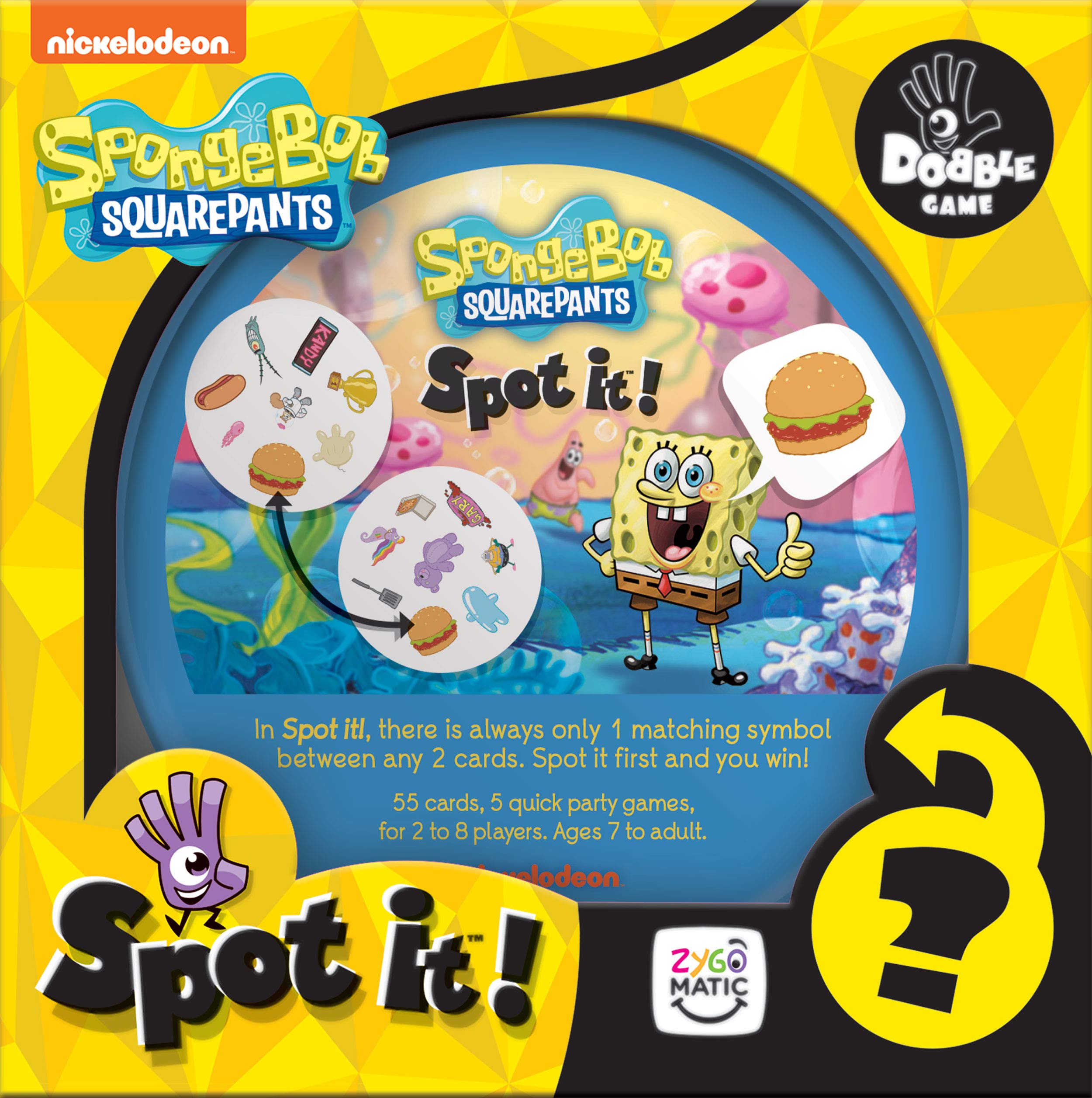 Usaopoly Spot It Spongebob Squarepants Fun Card Game For Kids ...