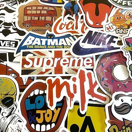 Amazon.com: Cool Logo Stickers | Maseihels 100pcs Cool Logo Stickers ...