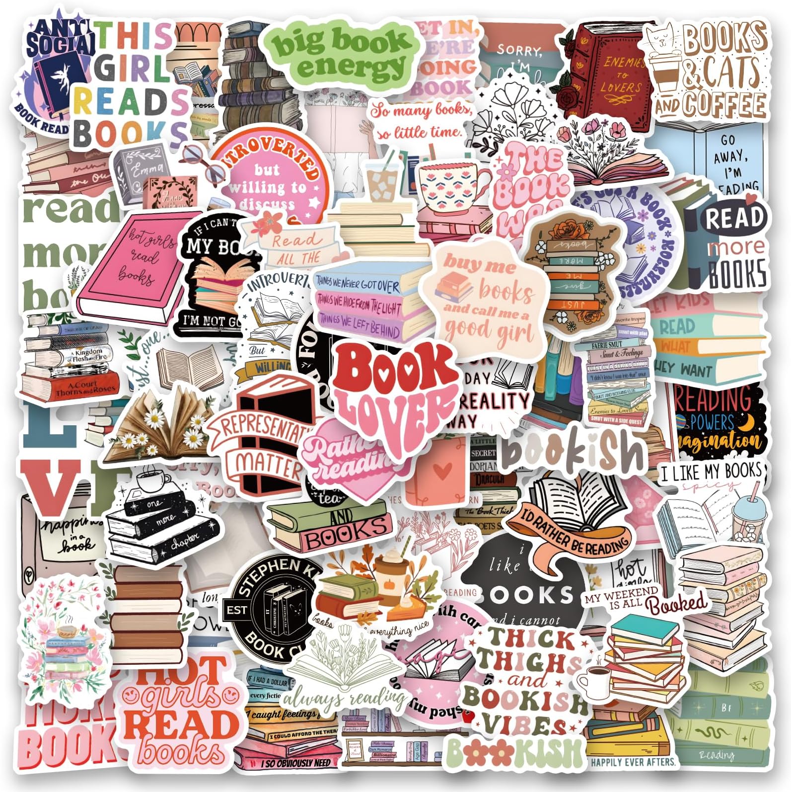 Amazon.com: 100 Pieces Book Stickers - Bulk Vinyl Waterproof Kindle ...