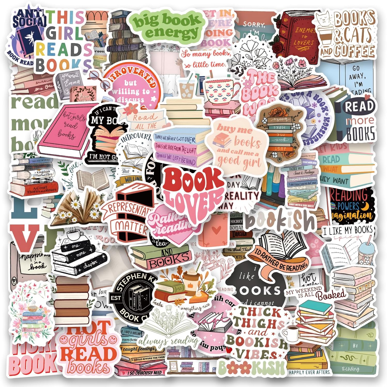 Amazon.com: Bonitzdm 103PCS Bookish Stickers,Book Stickers for Kindle ...