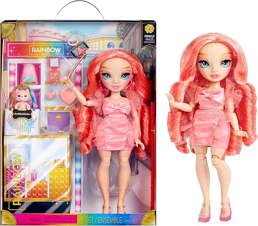 Amazon.com: Rainbow High Pinkly - Pink Fashion Doll in Fashionable ...
