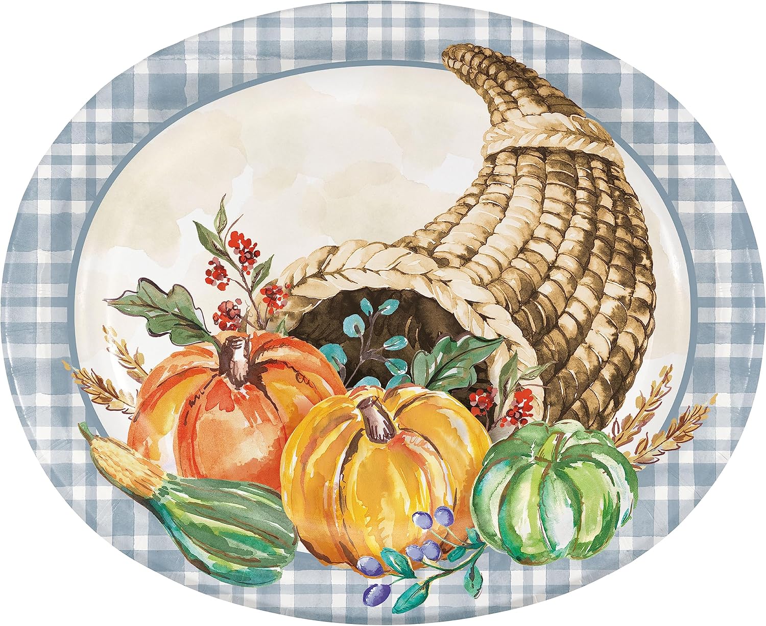 Amazon.com: Trendware Thanksgiving Cornucopia Oval Plates, 24 ct : Home ...