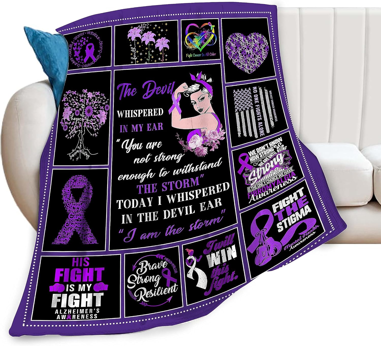 Amazon.com: Breast Cancer Blanket Gifts for Women Breast Cancer Throw ...