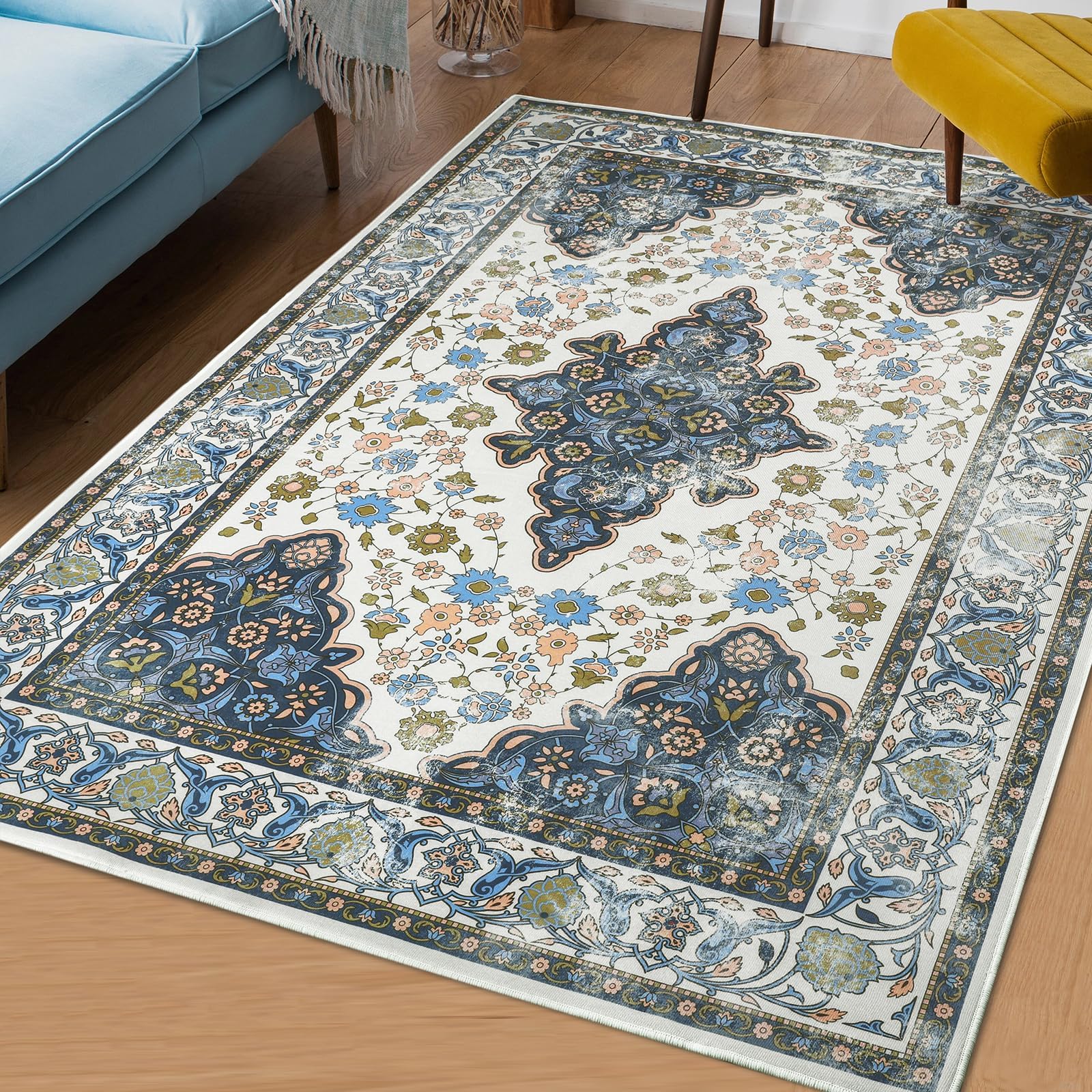 Amazon.com: RUGICI Area Rugs 4x6 Beige Vintage Accent Rug for Bedroom ...