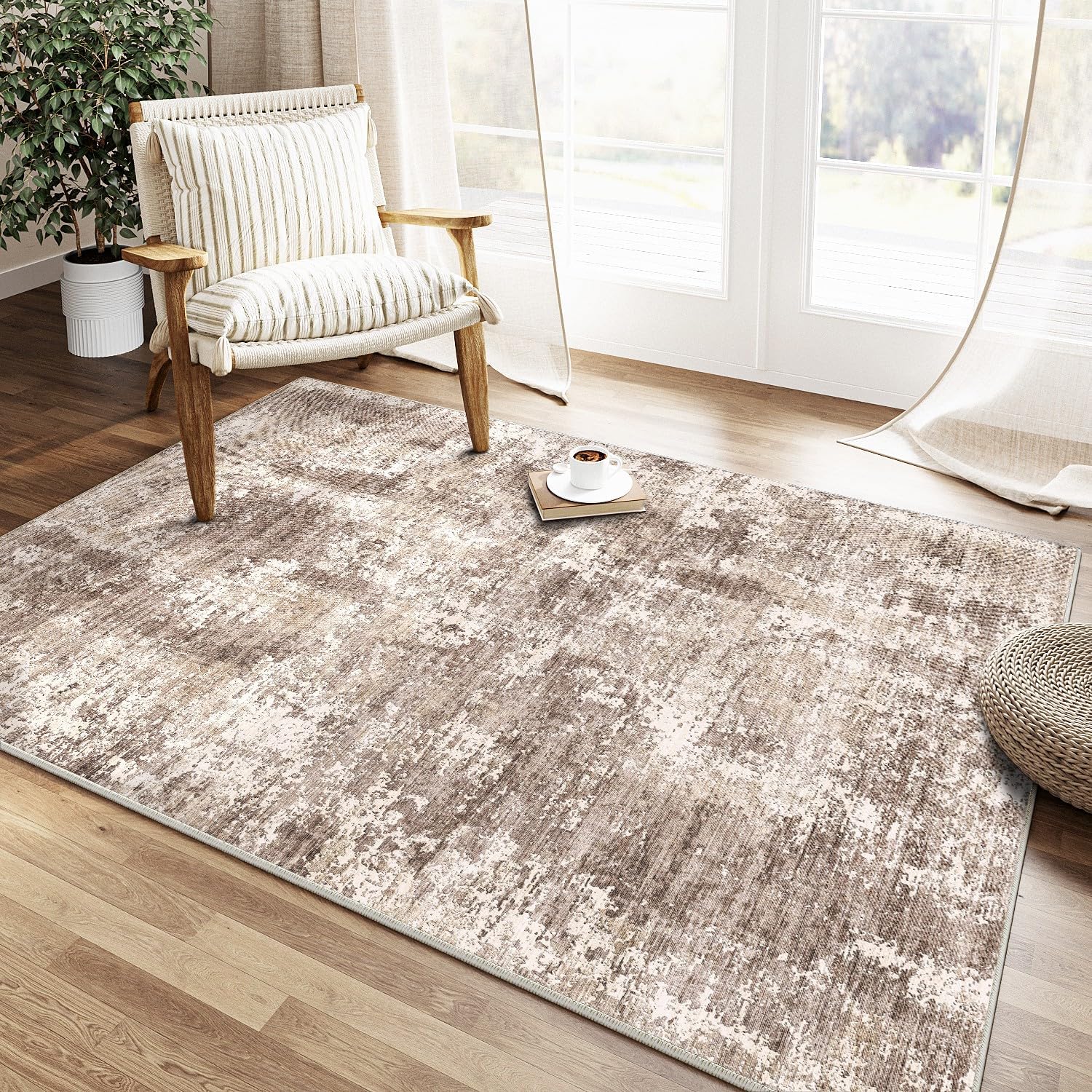 Amazon.com: HUGEAR 3x5 Entryway Brown Hallway Area Rug Machine Washable ...