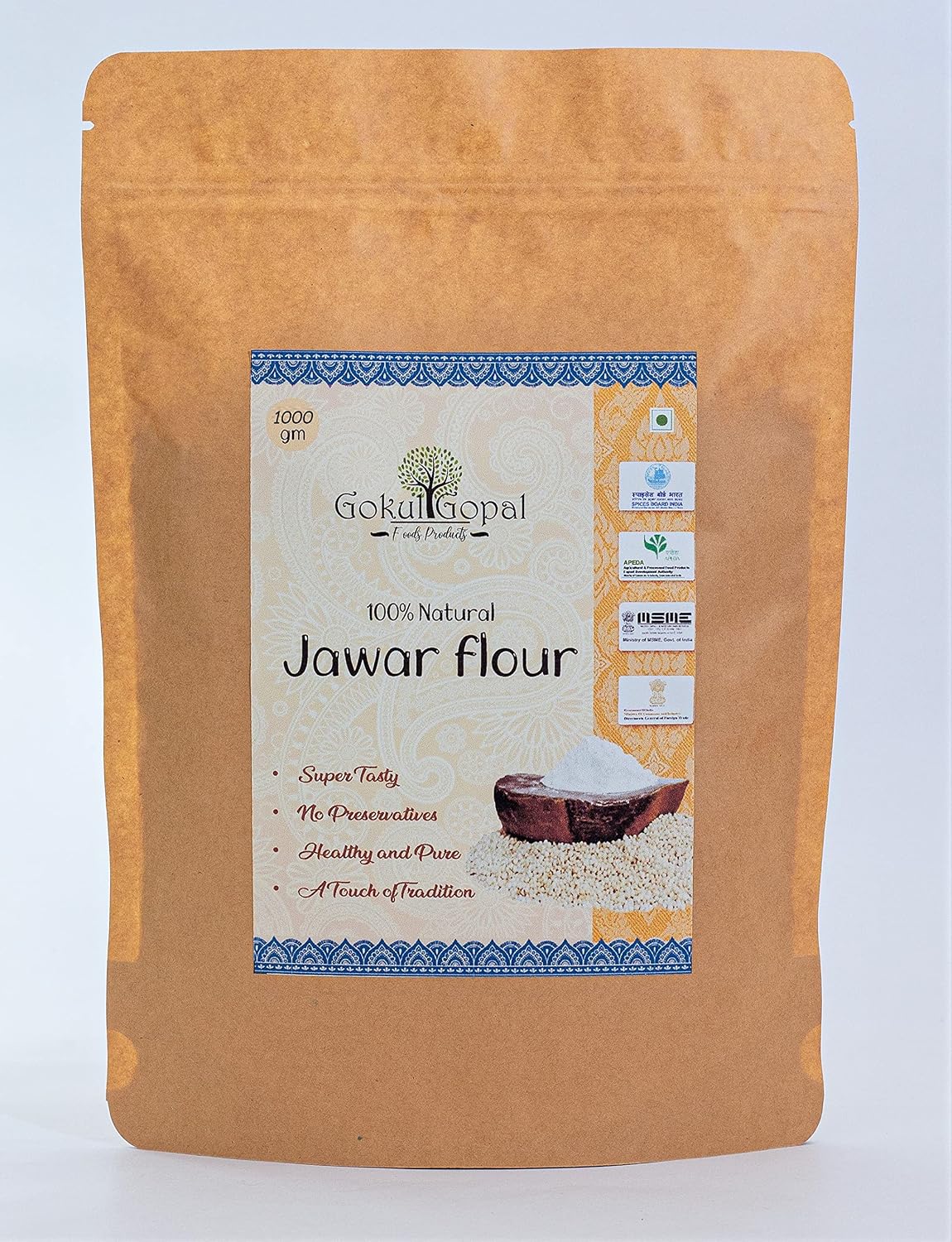 Gokul Gopal Jwaar Atta (Jowar Flour, Sorghum, Gluten free, Healty Food ...