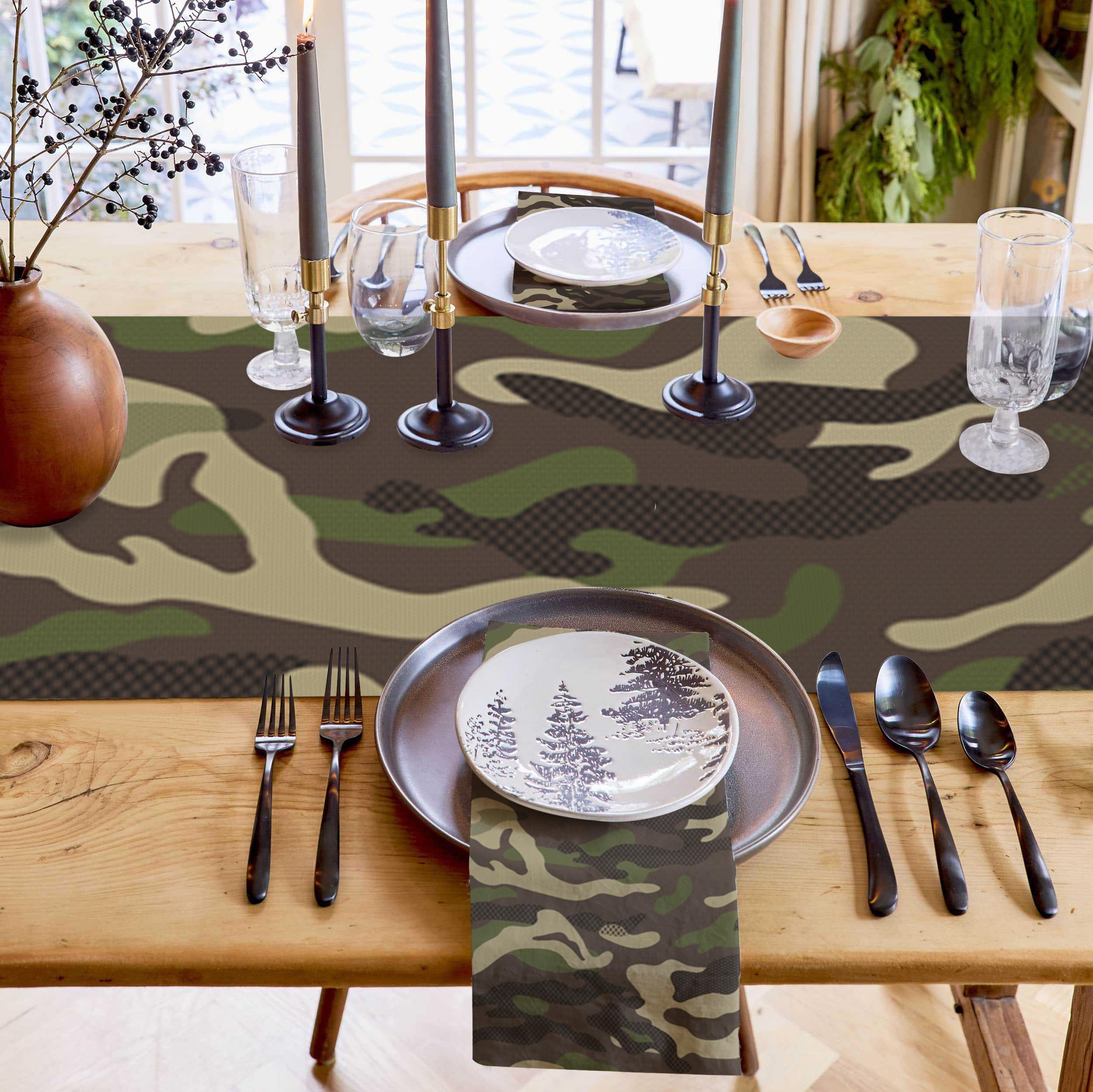 Camouflage Table Decorations Camo Table Runner, Army Military
