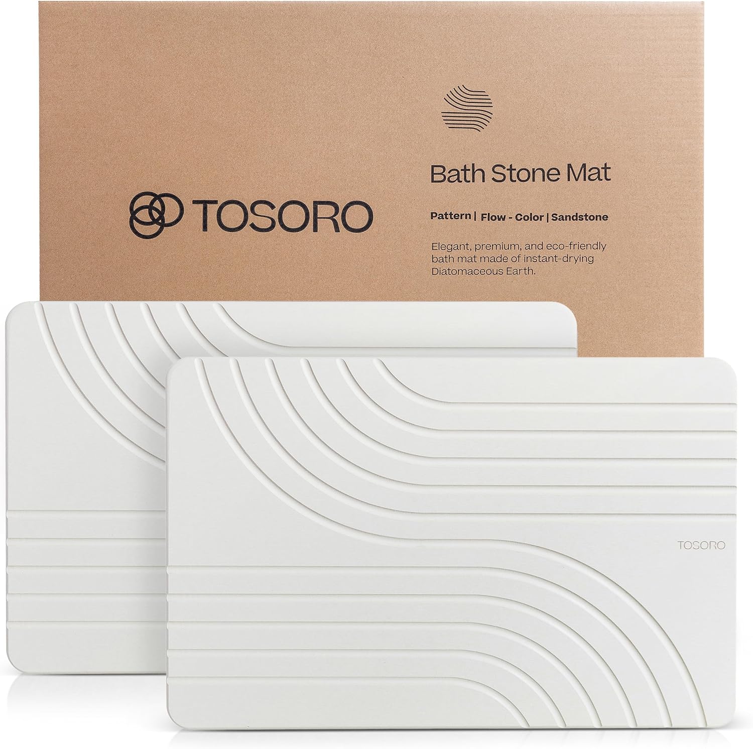 Amazon.com: TOSORO - Stone Bath Mat, Diatomaceous Earth Non-Slip Stone ...