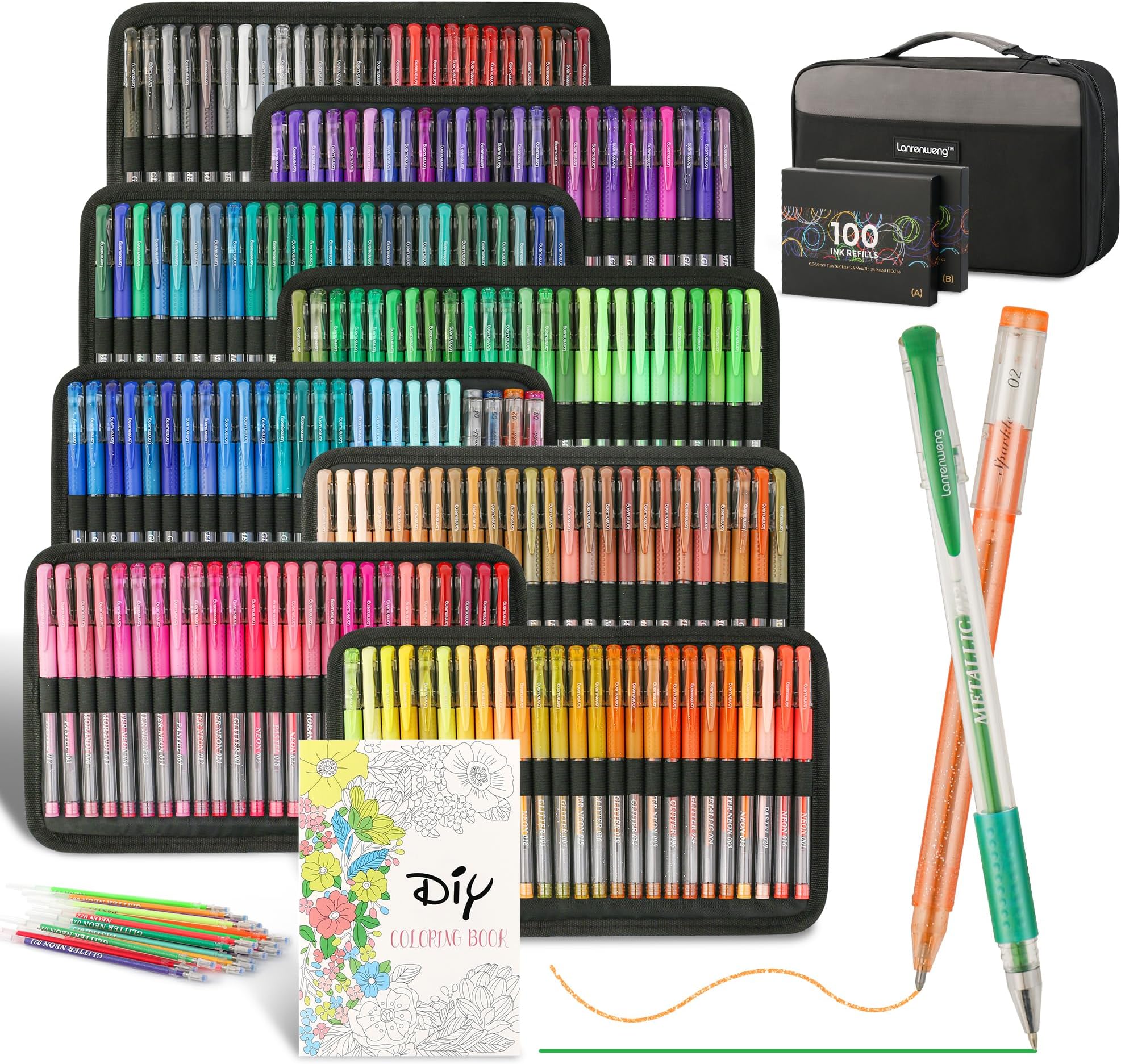 Amazon.com: 320 Pack Gel Pens Set, Smart Color Art 160 Colors Gel Pen ...