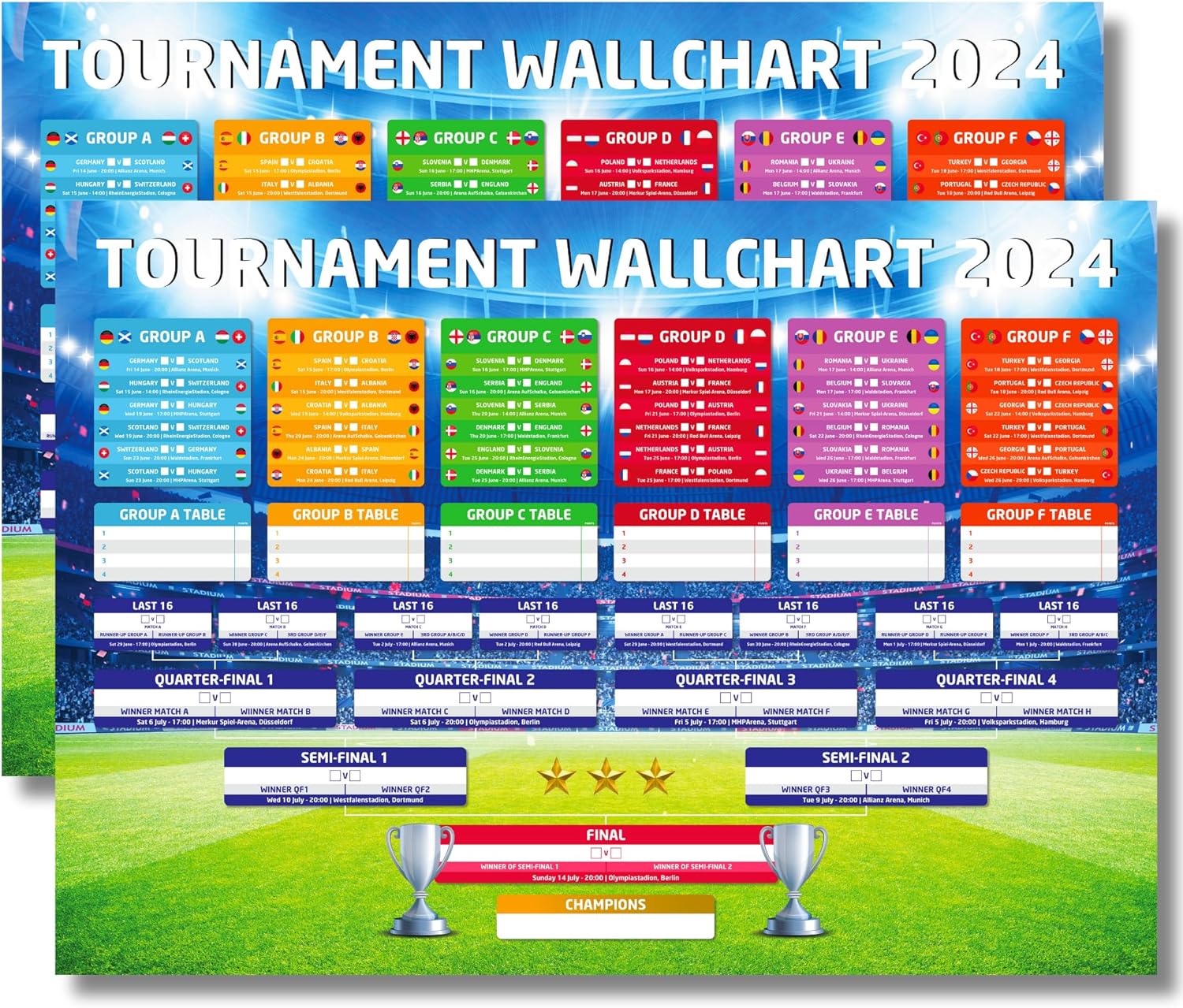 Amazon.com: Novosta Vibrant Tournament Wallchart 2024 - Track All ...
