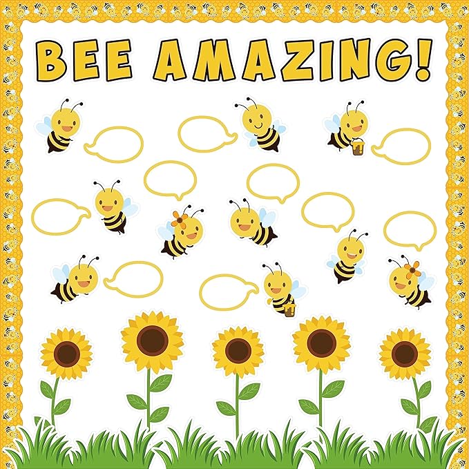 Amazon.com: AsodSway Summer Bee Bulletin Board Cutouts Classroom ...
