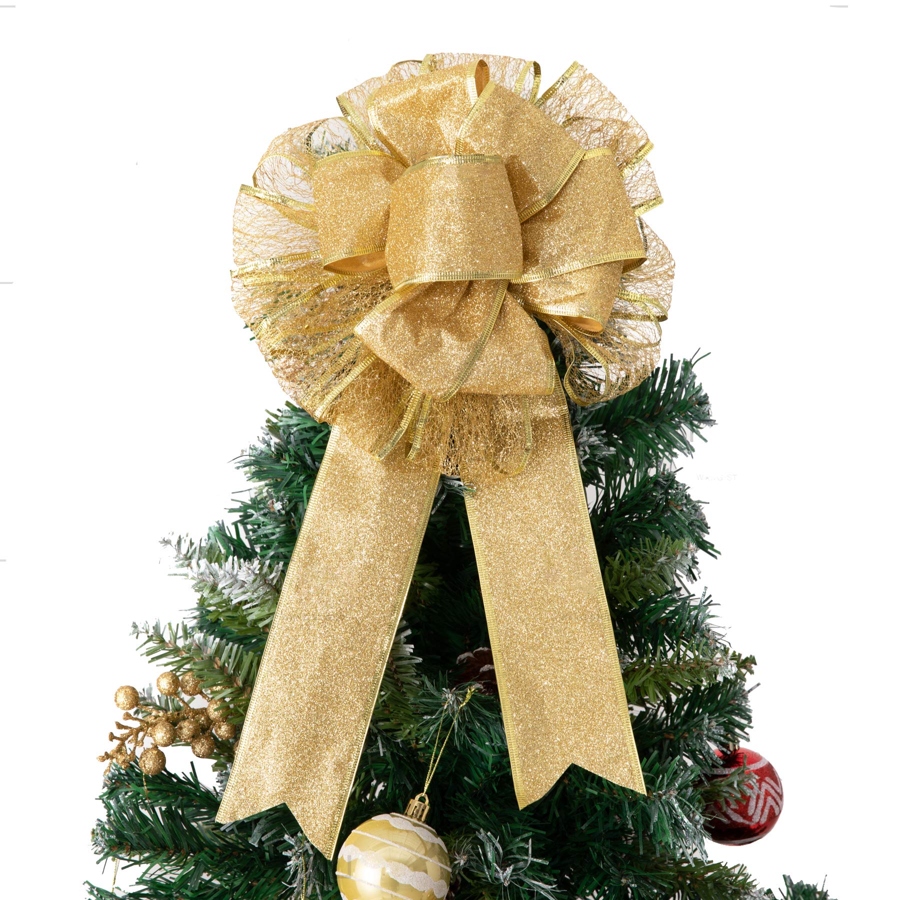 Amazon.com: Christmas Tree Topper,Christmas Tree Bow Topper 14 x 24 ...