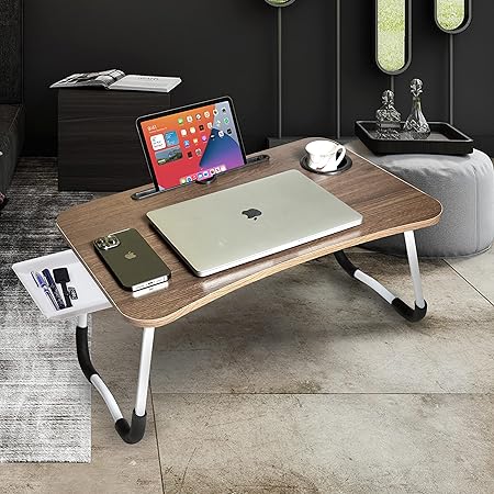 Callas Multipurpose Foldable Laptop Table with Cup Holder, Study Table ...