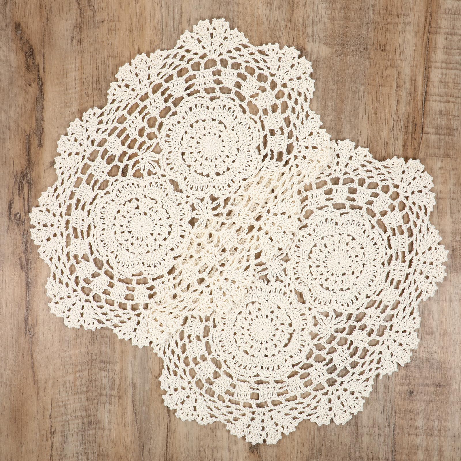 Amazon.com: Giantree 2 PCS Beige Lace Handmade Crochet Doilies, Oval ...