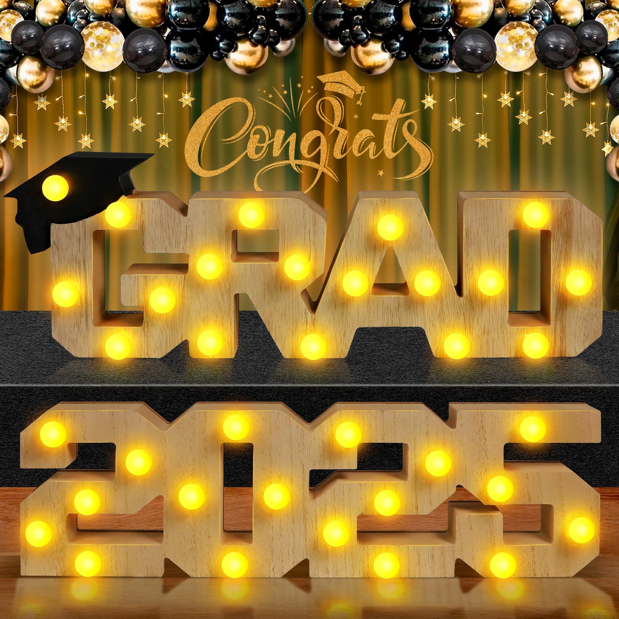 Amazon.com: Graduation Decorations 2025-2 LED Long Marquee Light Up ...