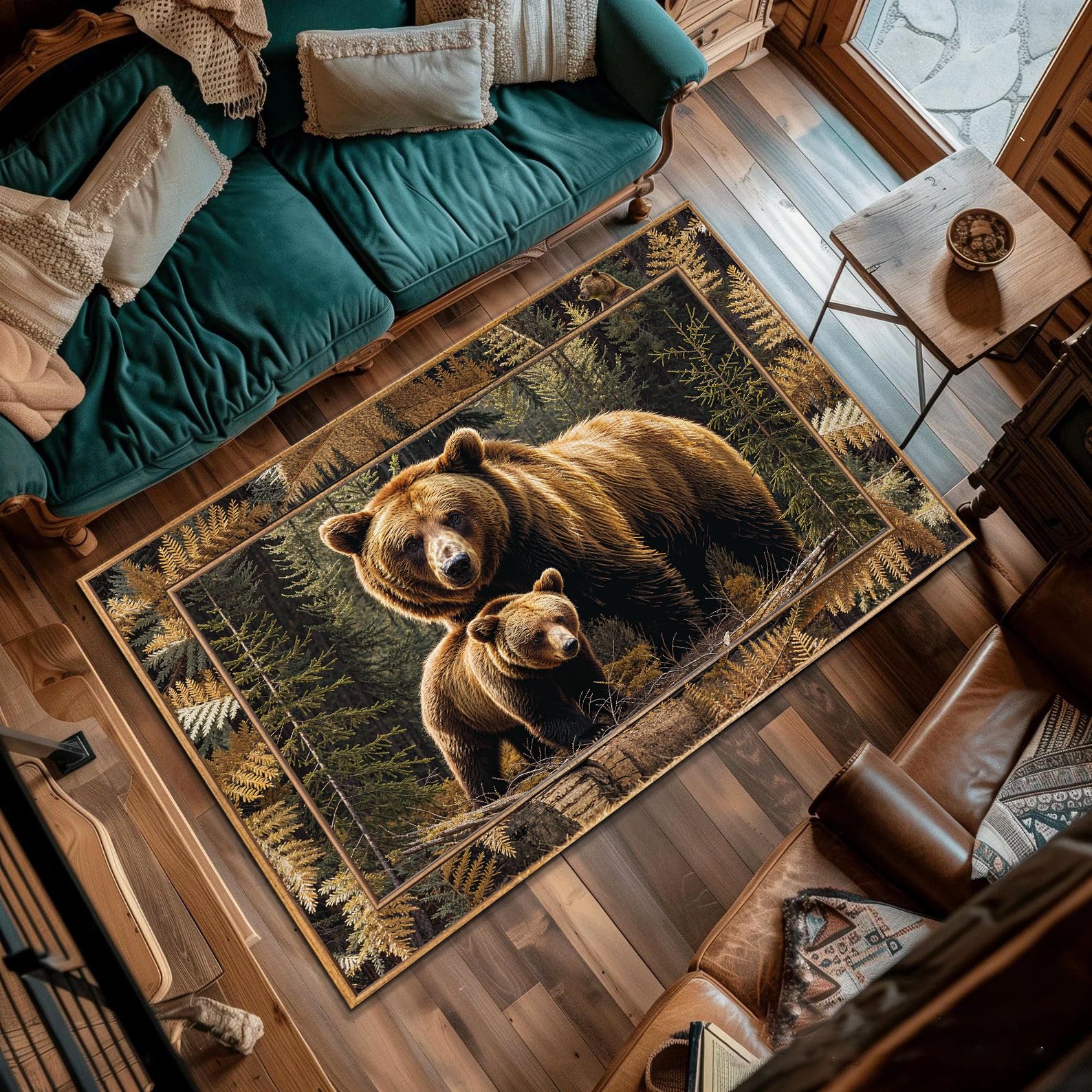 Amazon.com: Bear Rug for Living Room, Bear Rugs for Cabin, Bear Decor ...