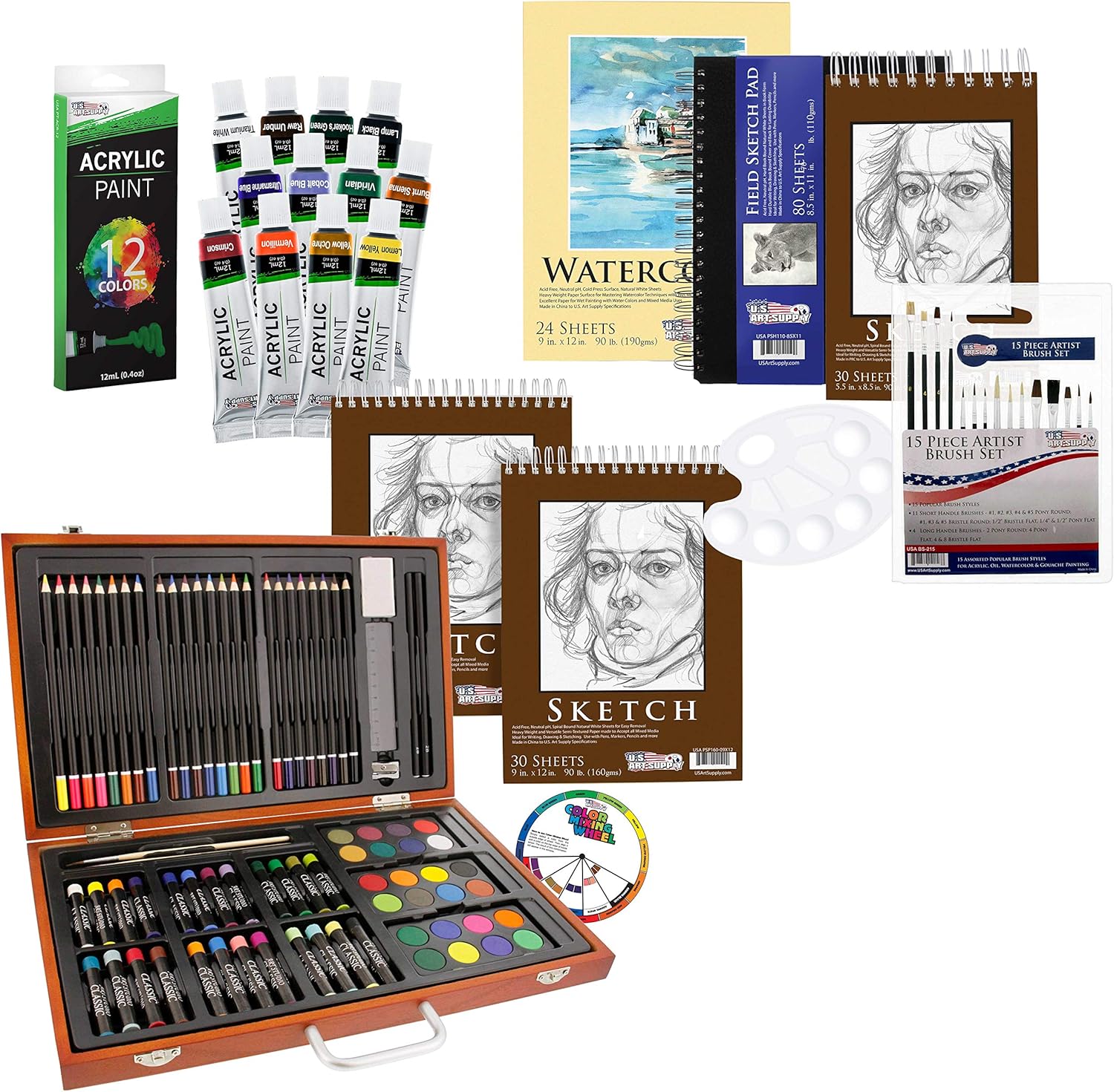 Amazon.com: U.S. Art Supply 82 Piece Deluxe Art Creativity Set Bundle ...
