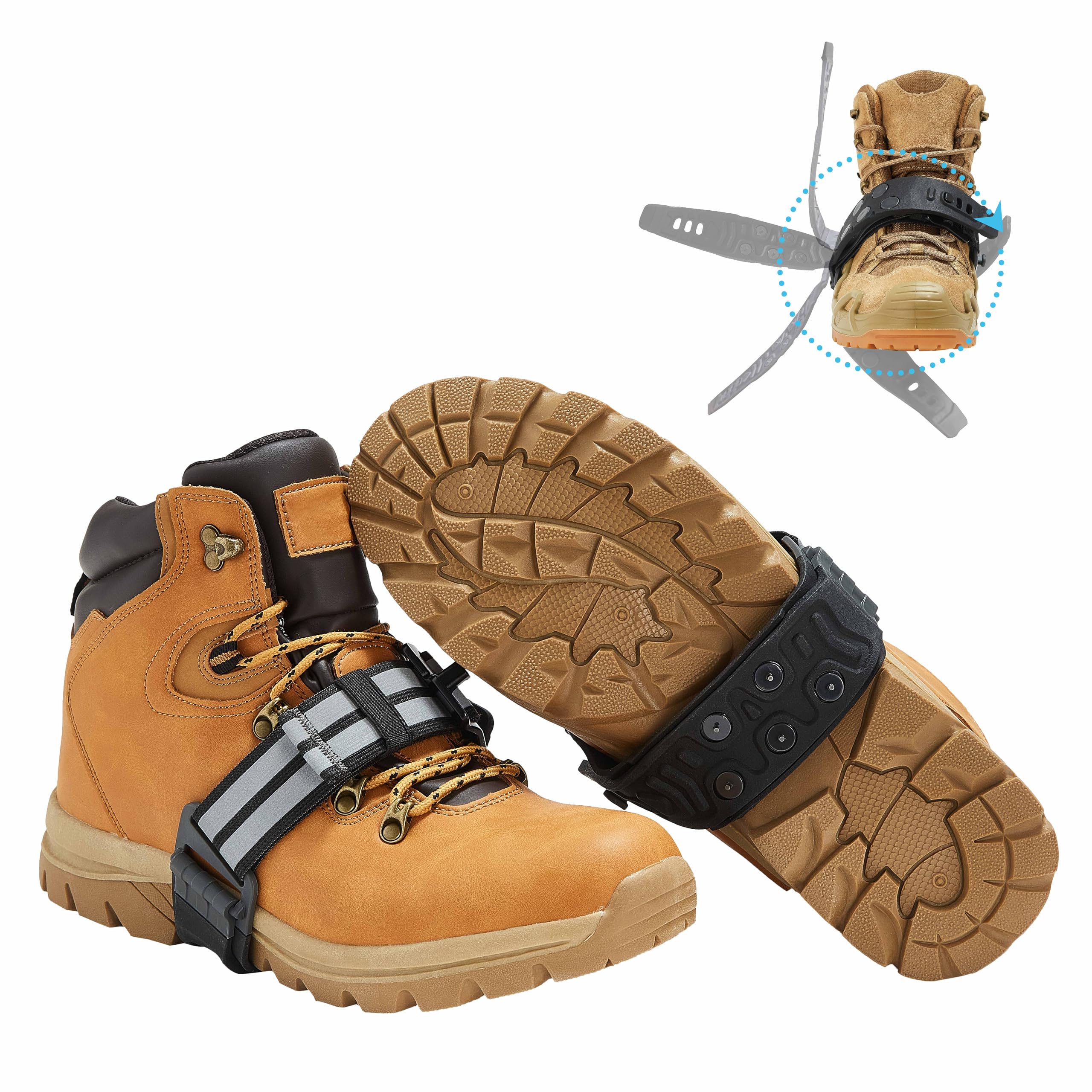 ICETRAX MIDFLIP Mid-Sole Ice Cleats for Boots with Easy Outdoor to ...