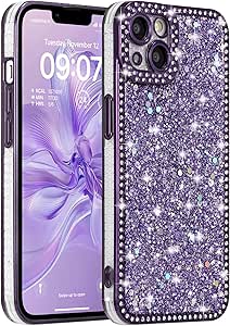 Amazon.com: FABSPARK Case for iPhone 13,Glitter Crystal Diamond Rhinestones Sequin Shiny Bling ...