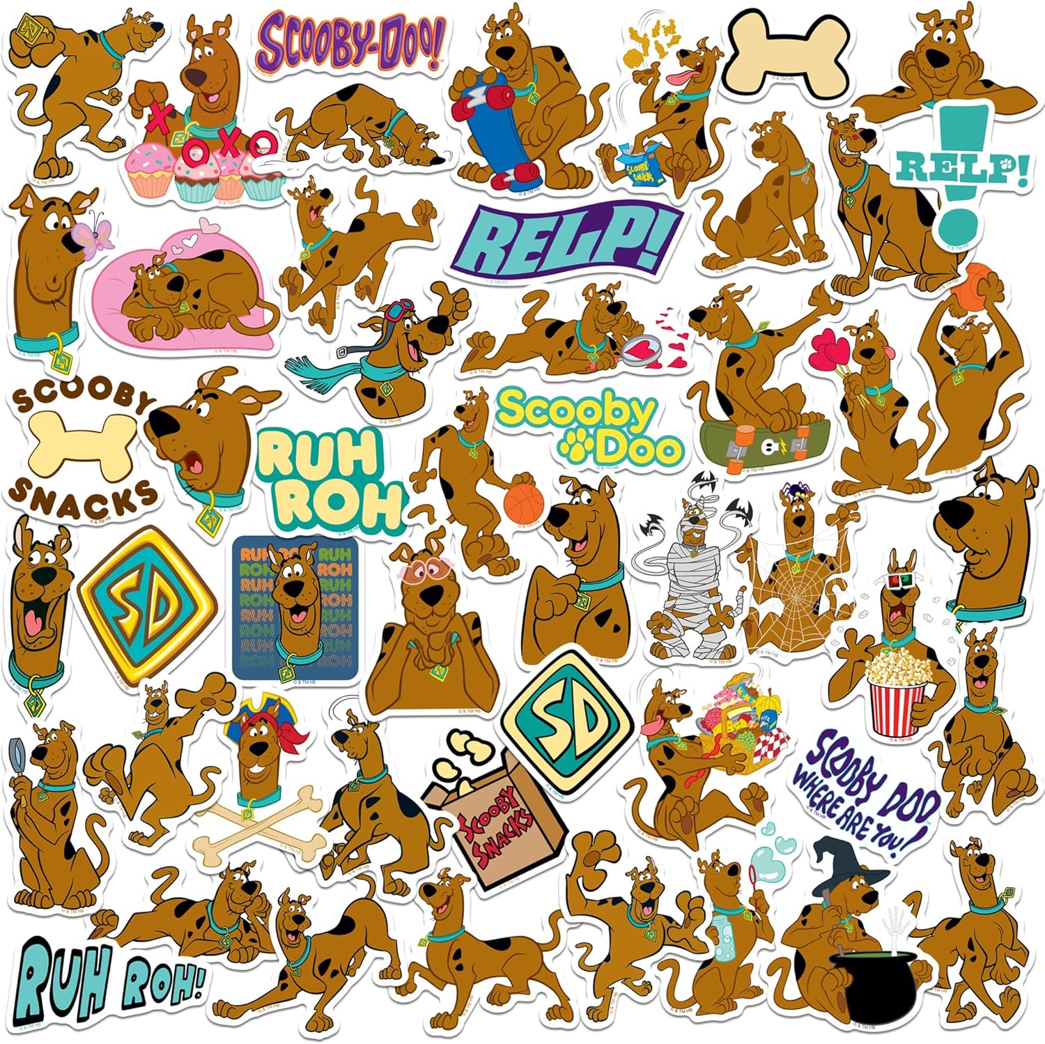 Amazon.com: Scooby-Doo! Character Sticker Pack – 50-Count Die-Cut Large ...