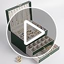 Amazon.com: GTCJION Green Jewelry Box, 3-Layer Small Jewelry Organizer ...