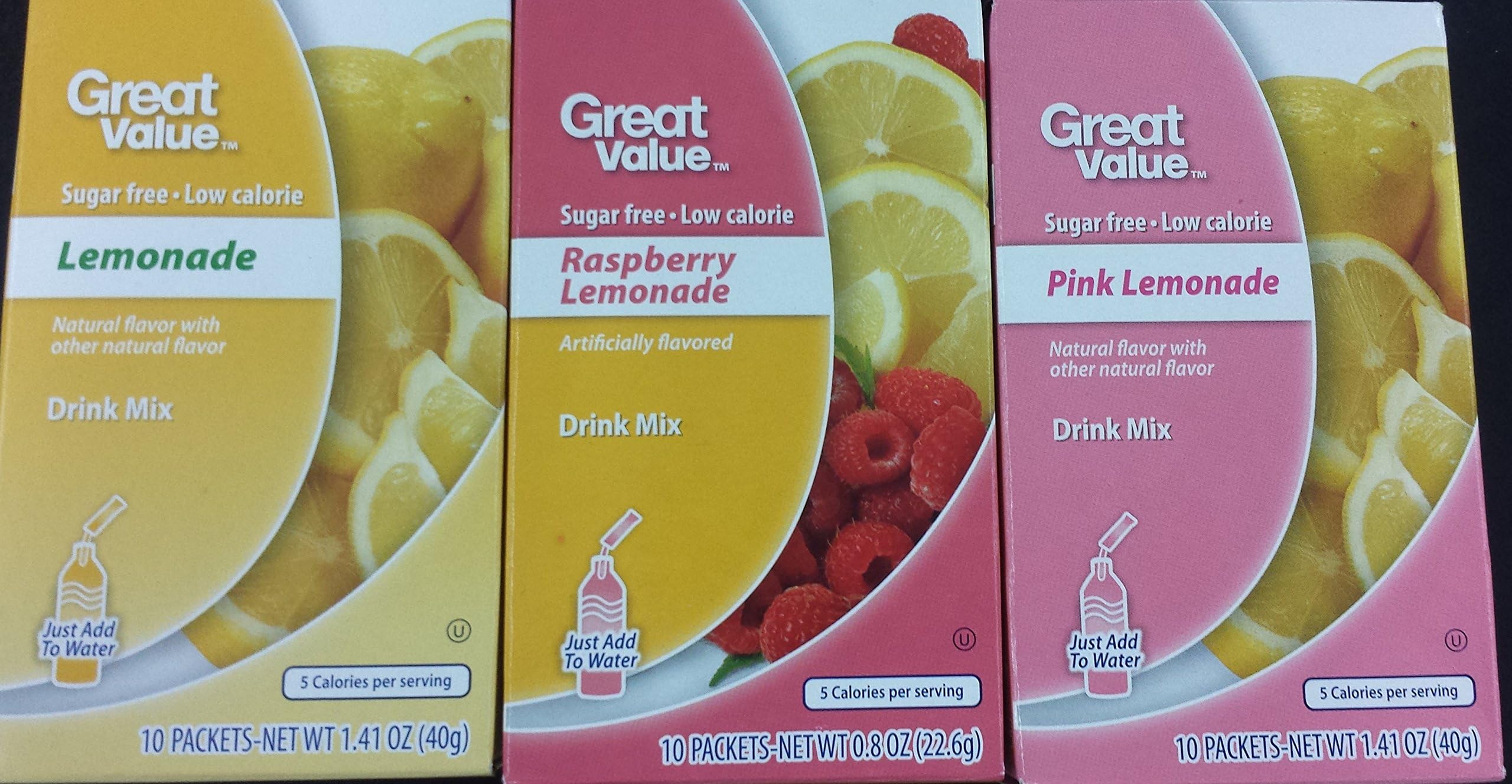 Amazon.com : Great Value Drink Mix Variety Bundle, 0.8 oz box with 10 ...