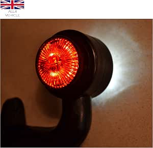 2 X 8 LED SIDE RUBBER ELBOW MARKER LIGHT LAMP OUTLINE TRAILER TRUCK BUS ...