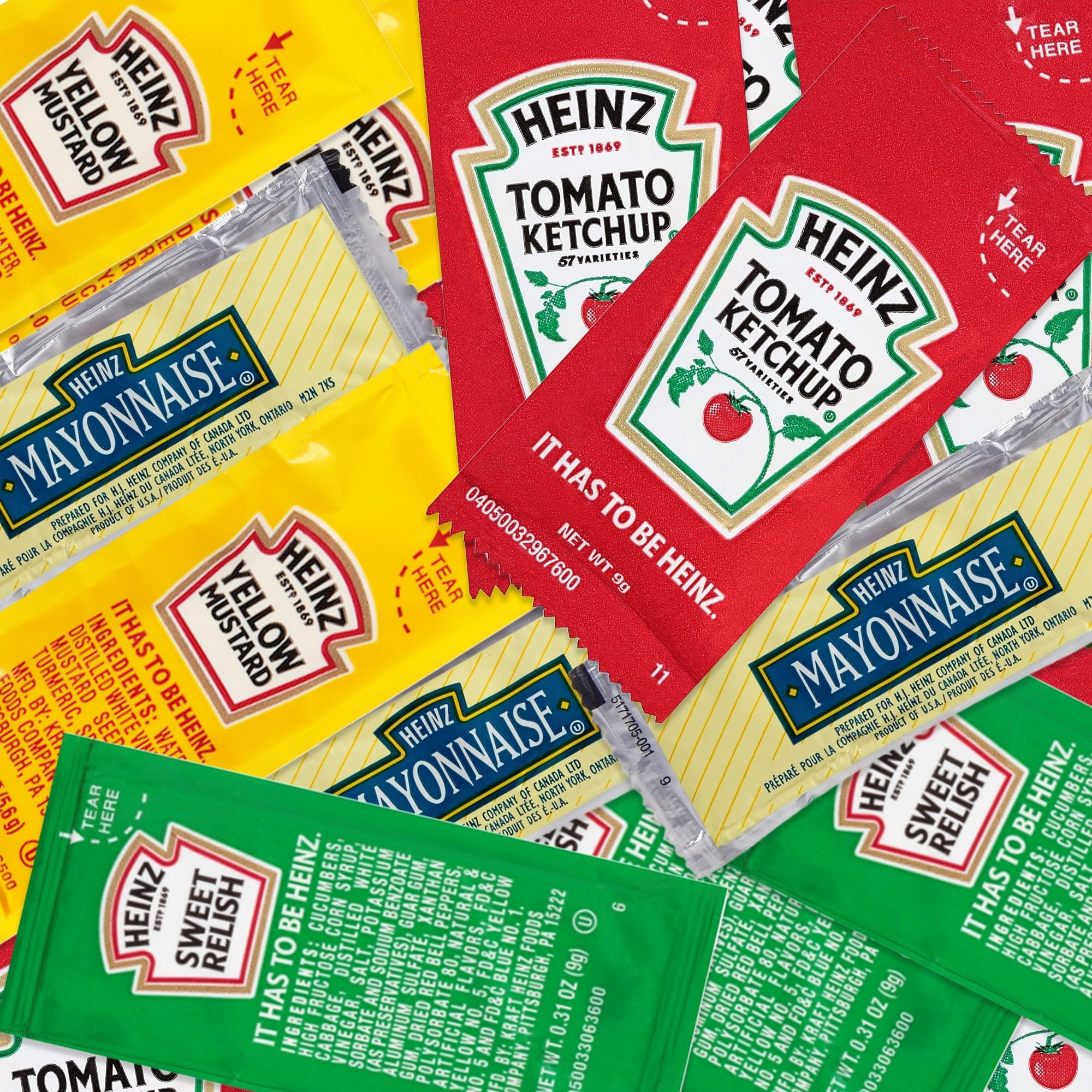 Amazon.com : Condiment Packets Variety 200 Pack- 50 Ketchup Packets, 50 ...