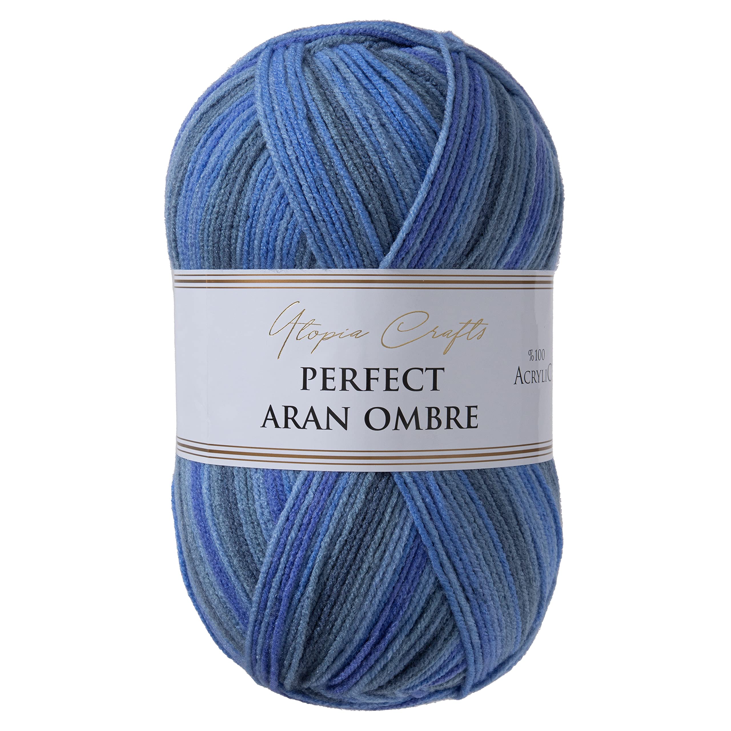 Utopia Crafts Aran Ombre Multicolour Knitting and Crochet Yarn, 300g ...
