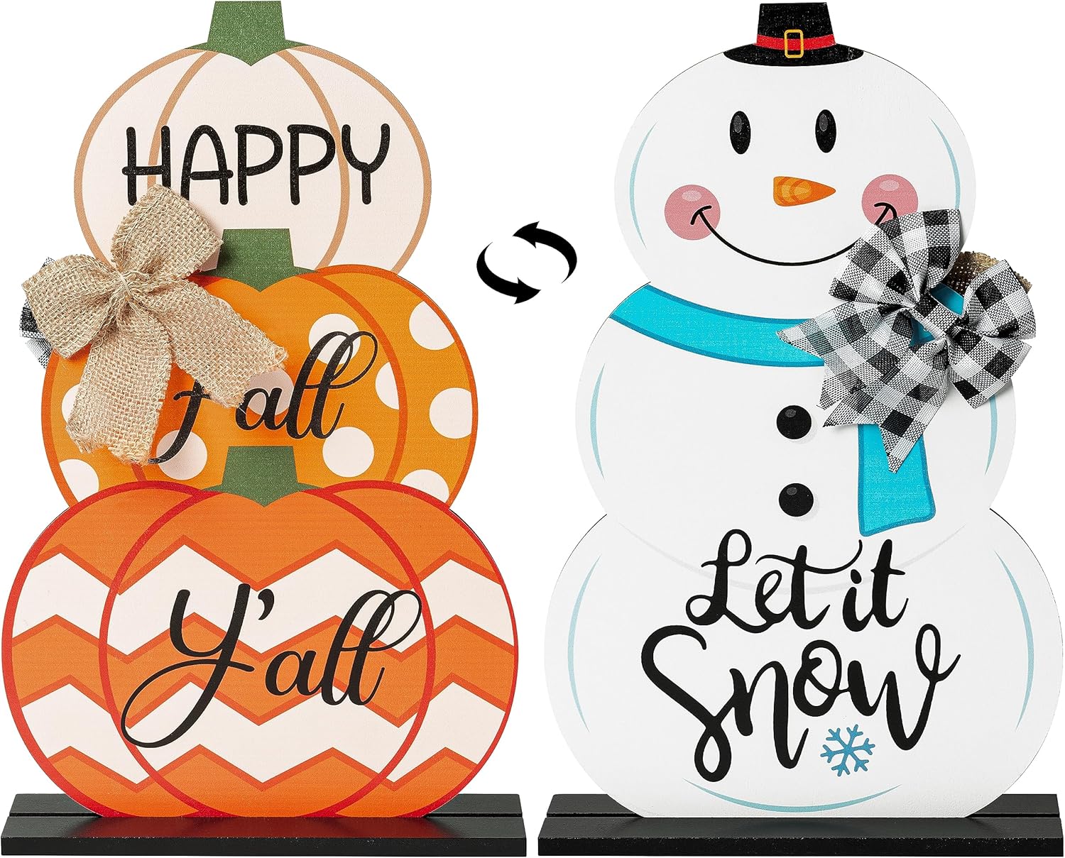 Amazon.com: B1ykin Fall Winter Farmhouse Pumpkin Snowman Reversible ...
