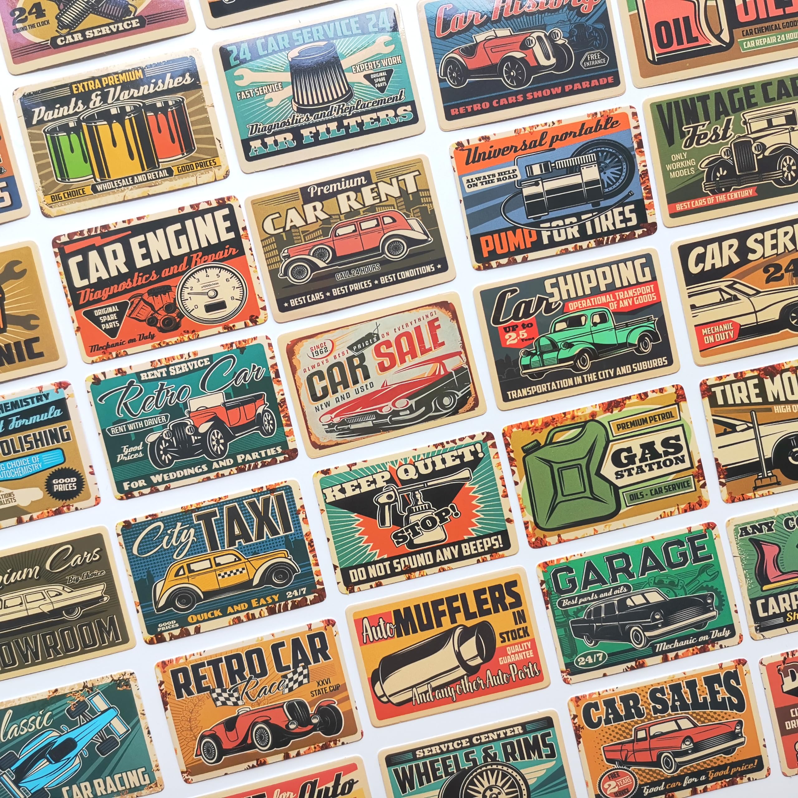 Amazon.com - 50Pcs Retro Car Decals Old Car Commercial Panel Auto ...