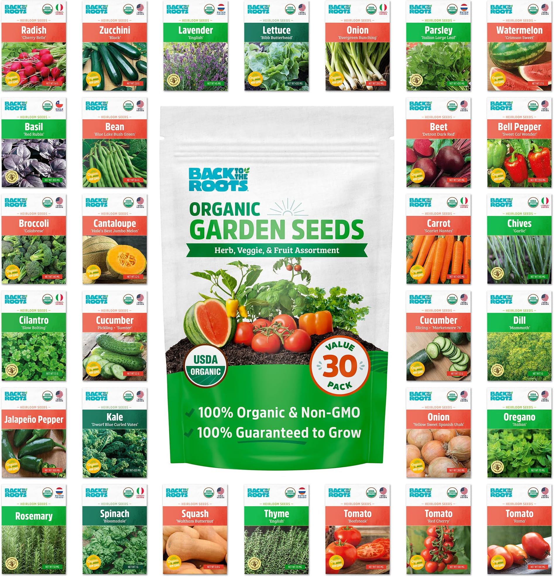 Amazon.com : Back to the Roots Heirloom Organic, Non-GMO & USA Grown ...