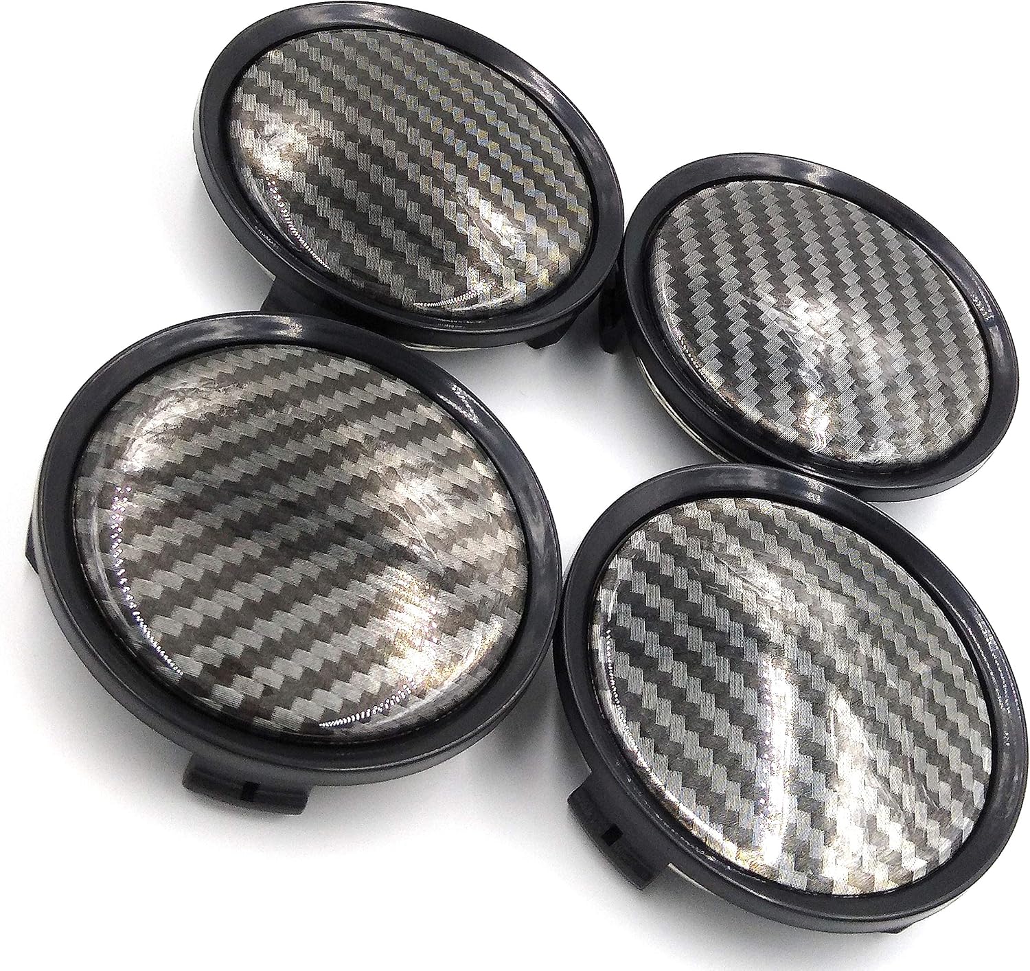 4 x Universal Carbon Fiber Effekt Auto Alloy Felgendeckel Nabenkappen ...