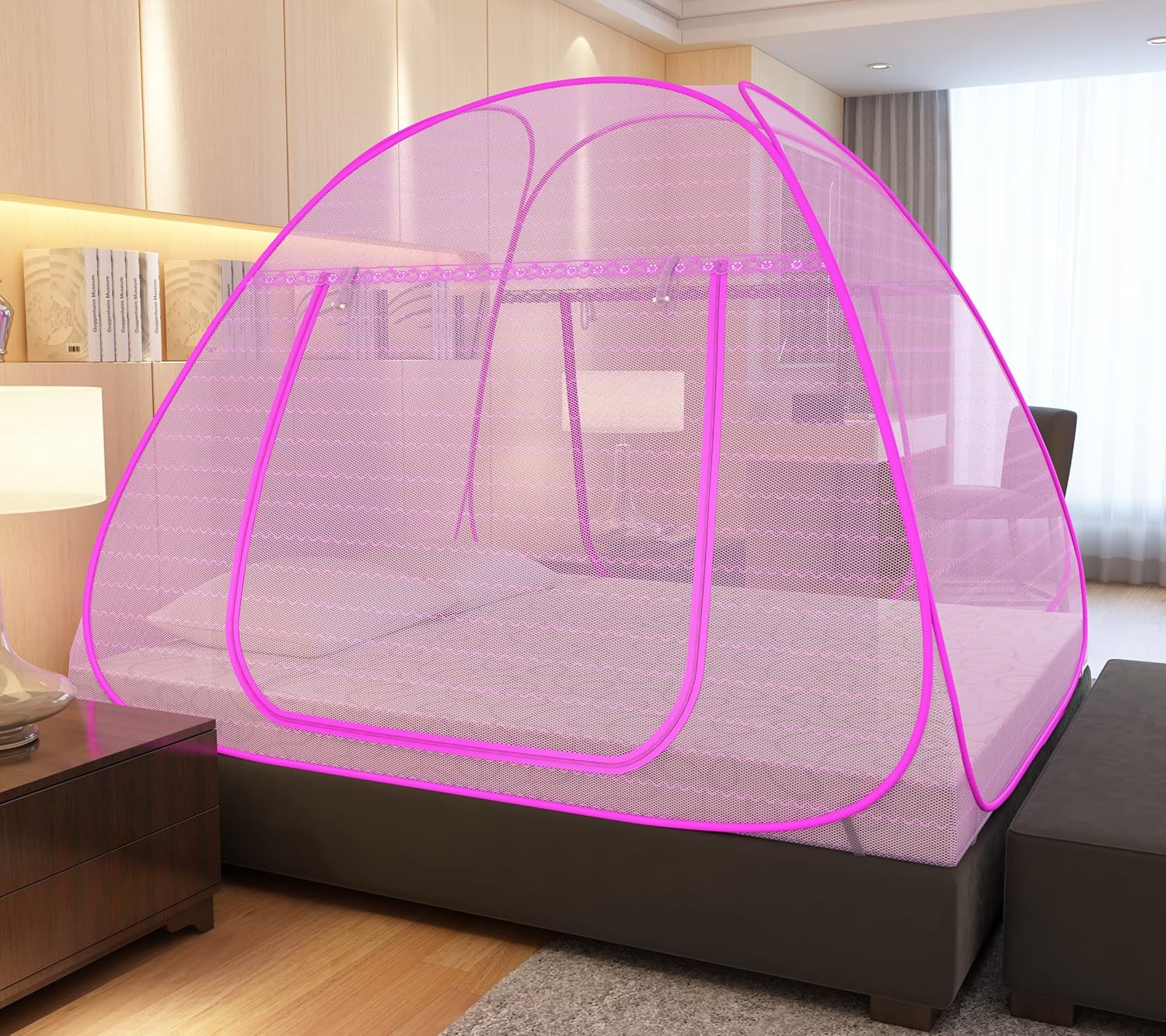 Supreme On Wave Pattern Mosquito Net for Double Bed, King-Size Premium ...