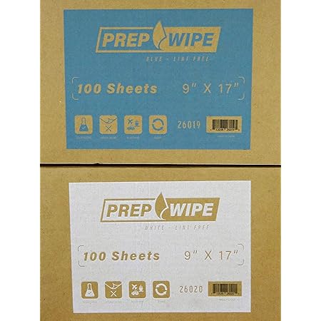 Amazon.com: Prep Wipe Lint Free Cleaning Towels Pack of 100 Sheets 9" x ...