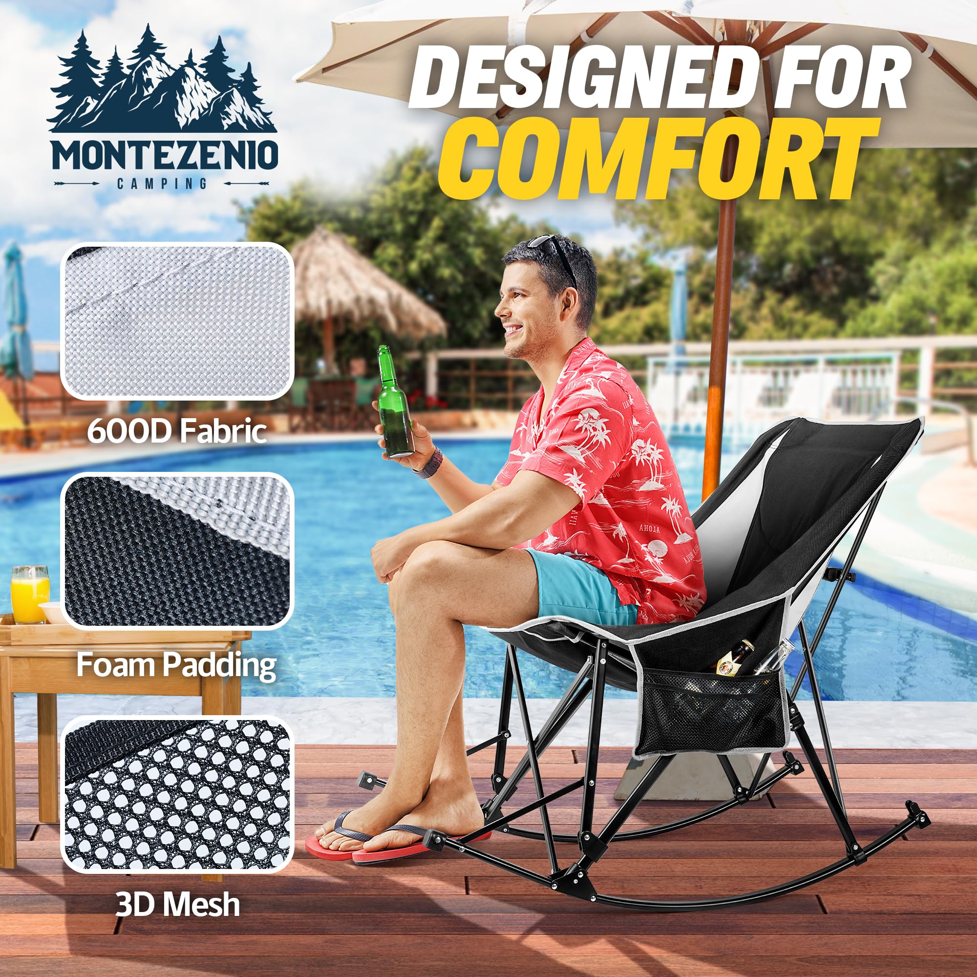 Snapklik.com : Portable Folding Rocking Camping Chair For Adults, Heavy ...