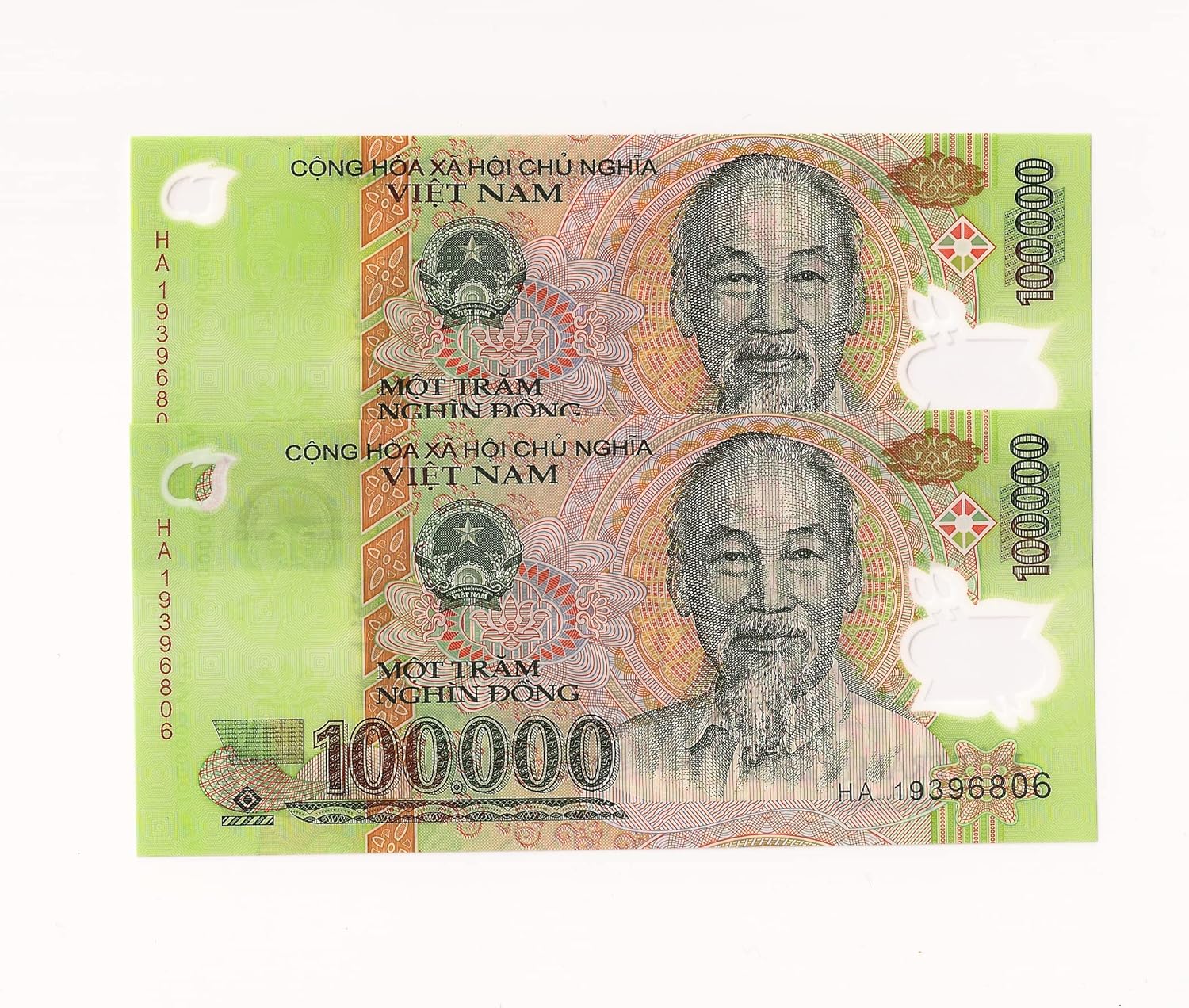 Amazon.com: 200,000 Dong | 100K BANKNOTES | 2 x 100,000 : Office Products