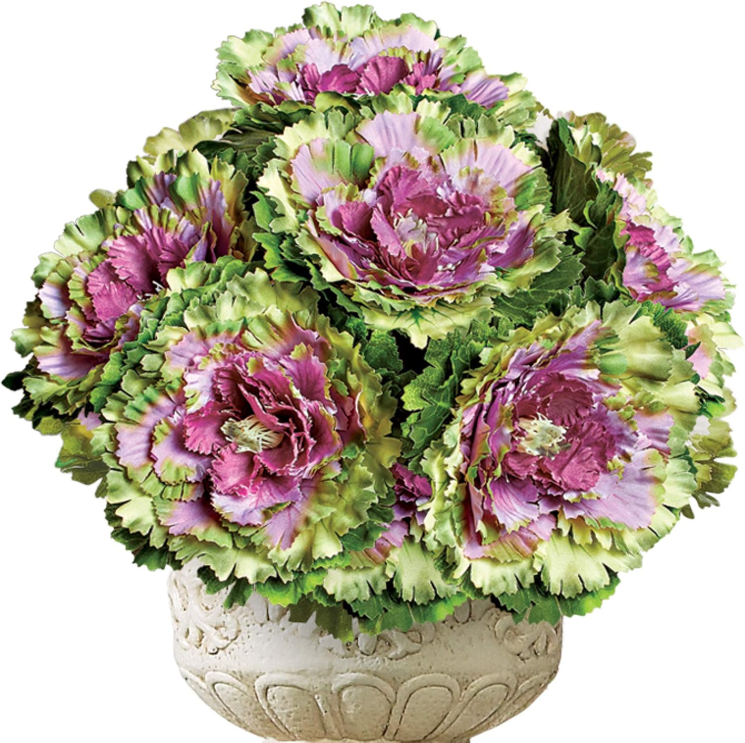 Amazon.com: Collections Etc Artificial Purple Cabbage Roses Use ...