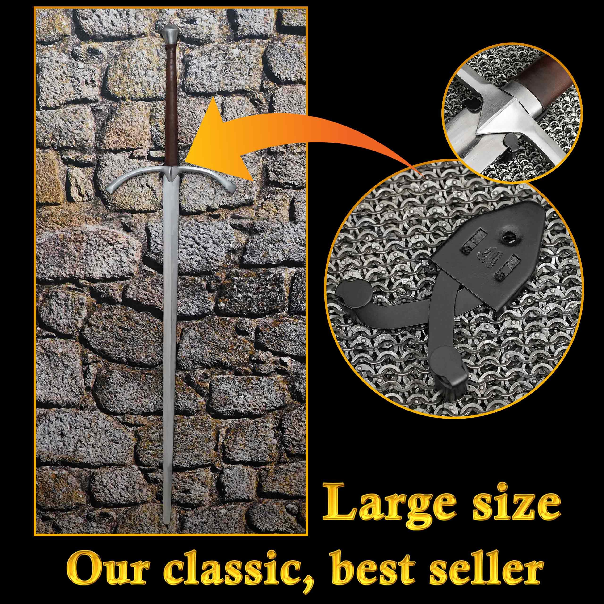 Snapklik.com : Mythrojan Metal Single Sword Wall Mounts Vertical Sword ...