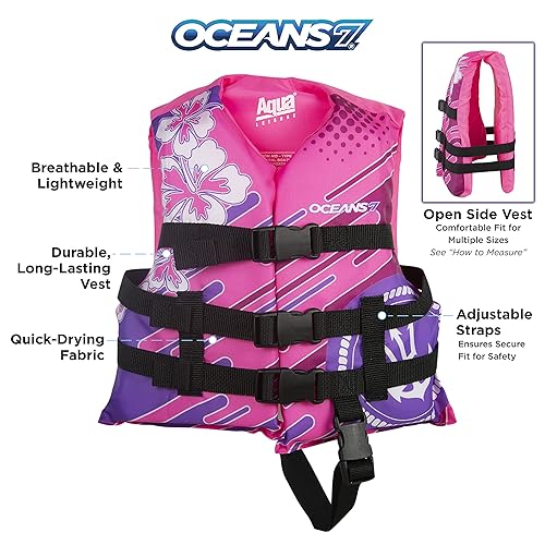 Snapklik.com : Oceans7 US Coast Guard-Approved Kids Life Jacket 30-50 Lbs -Type III PFD Flexible ...