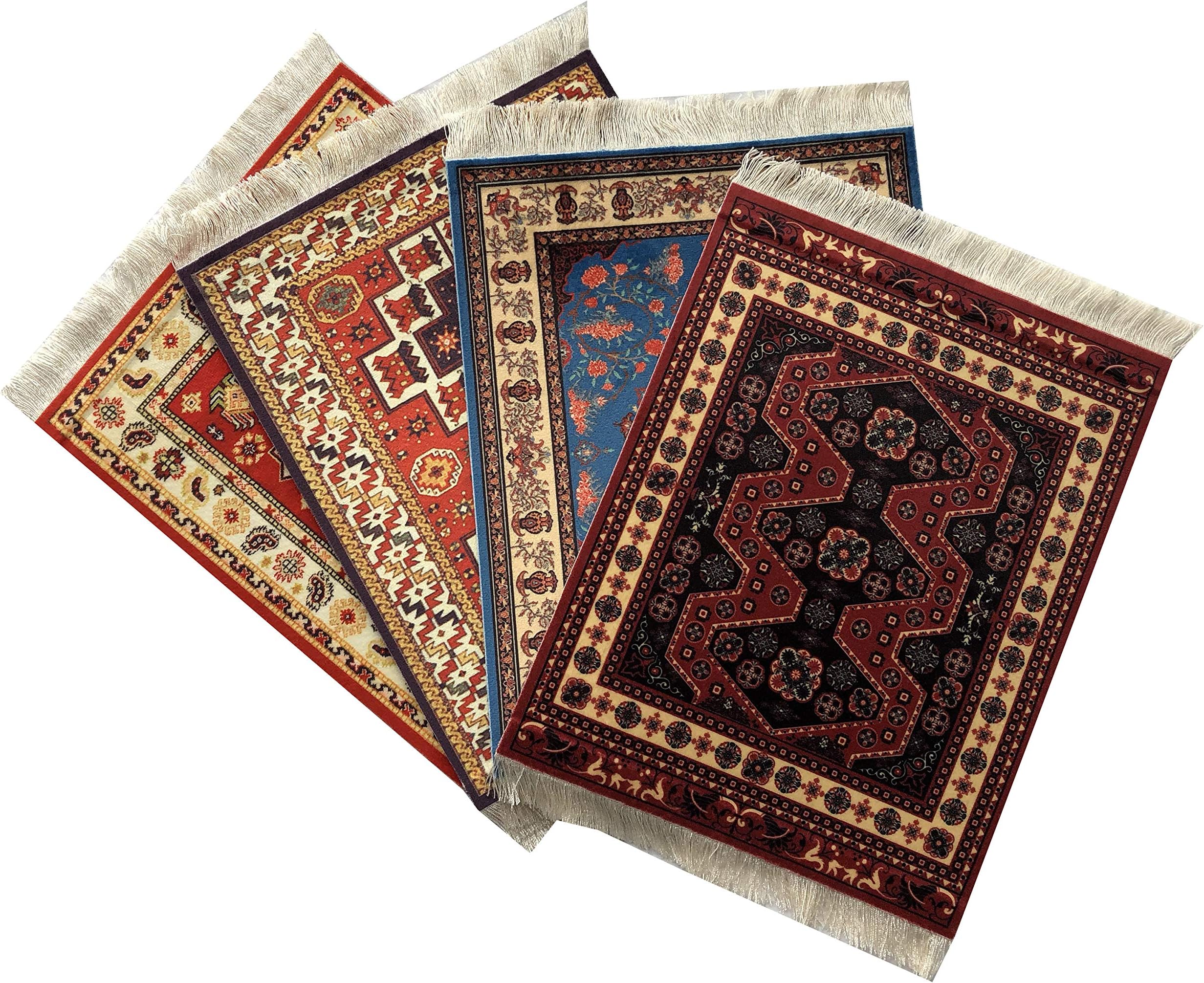 Amazon.com: Set of 4 Oriental Rug Style Mousepad, Miniature Carpet ...