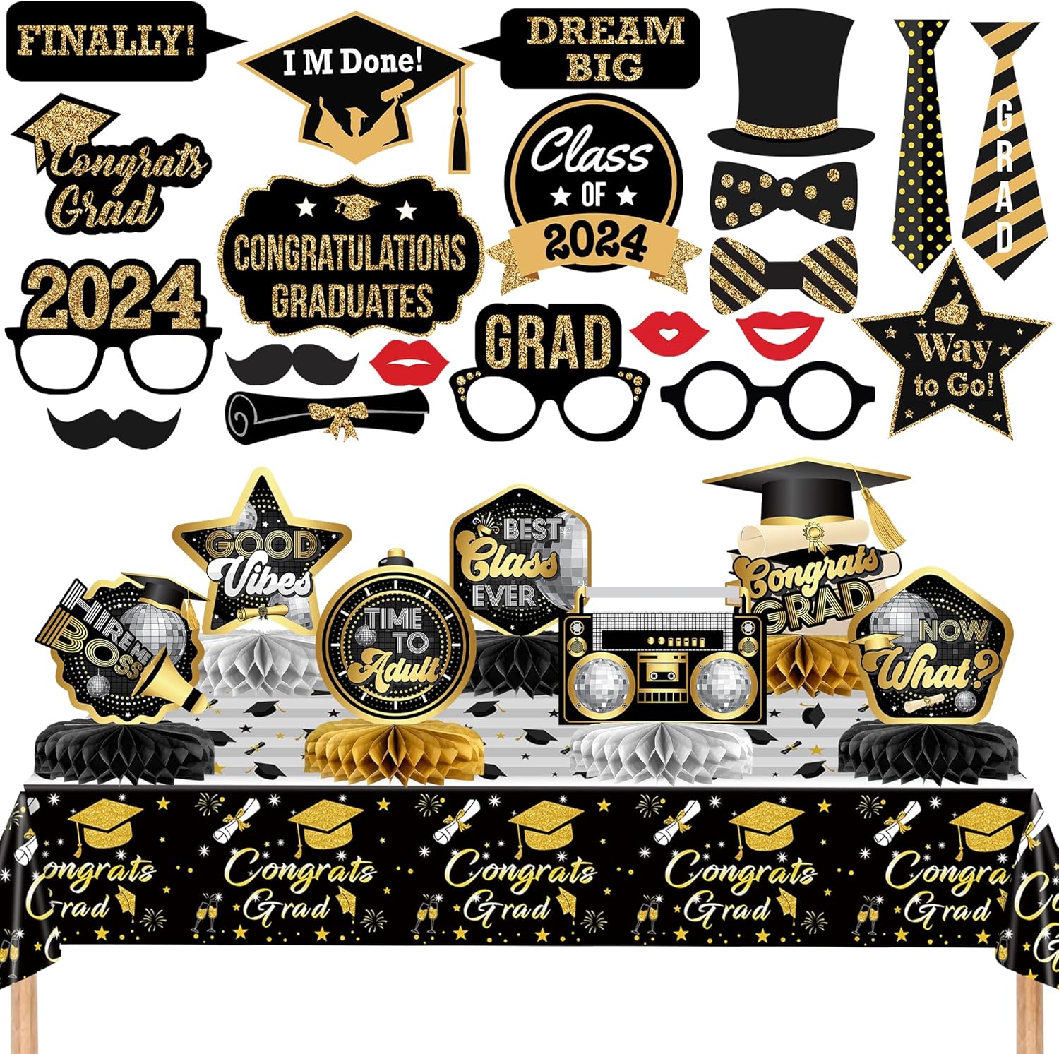 Amazon.com: KatchOn, Graduation Photo Booth Props 2024 - Pack of 33 ...