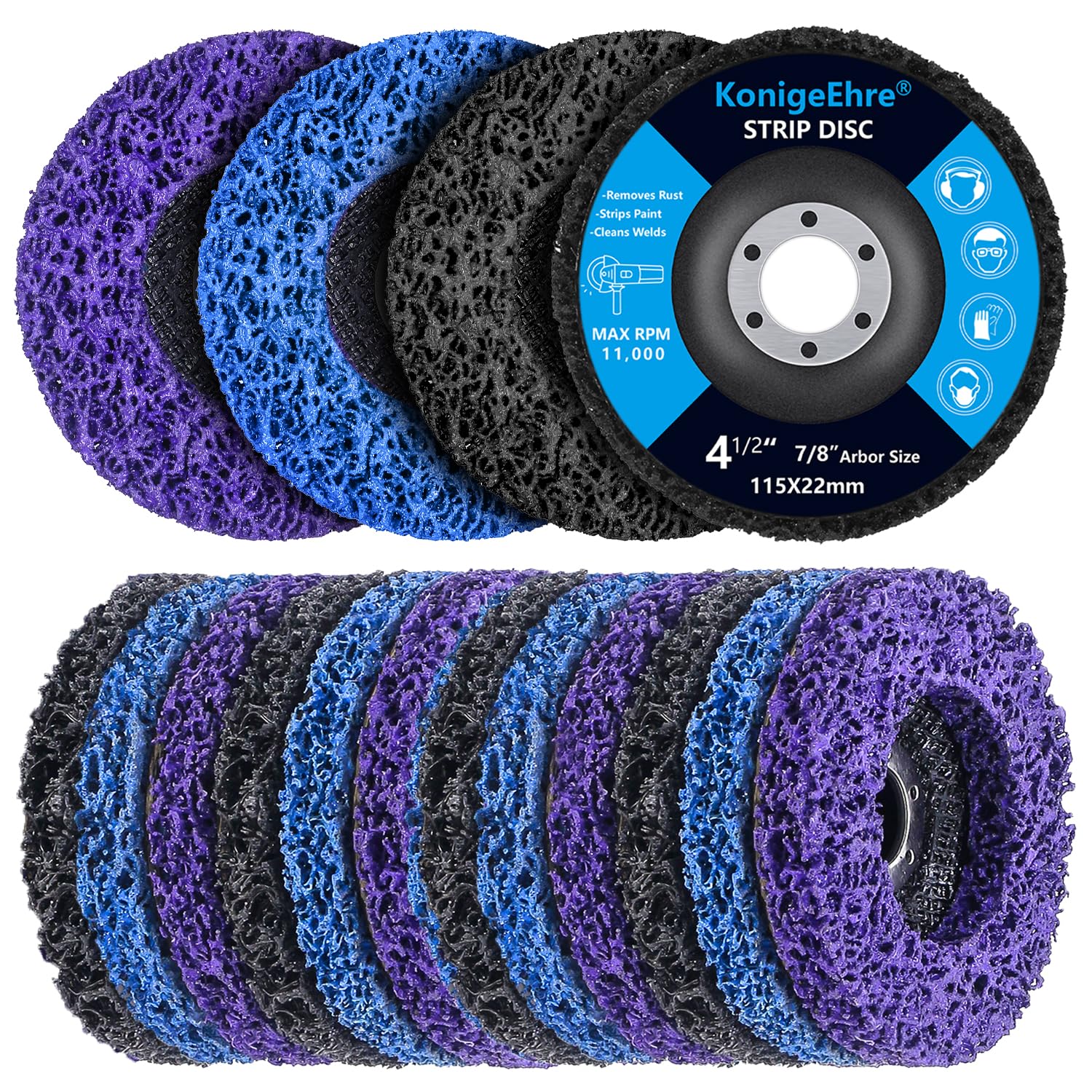 Snapklik.com : 12 Pack 4-1/2" X 7/8" Strip Discs Stripping Wheel Fit ...