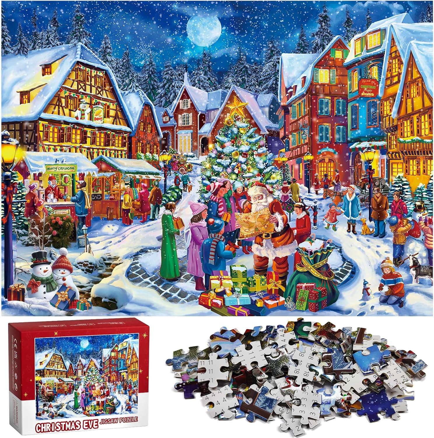 Amazon.com: 500 Pieces Christmas Puzzles for Kids and Adult Christmas ...