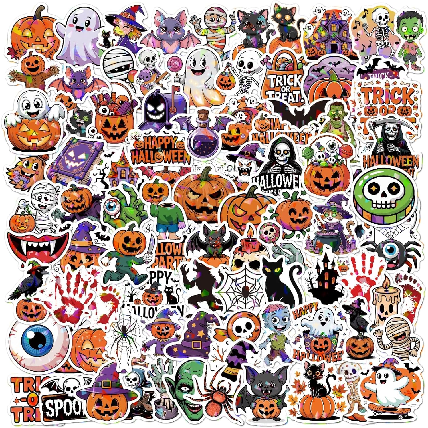 Amazon.com: Halloween Window Clings, Trick or Treat Static Stickers ...