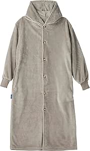 Amazon｜[アクア] mofua (モフア) 着る毛布 かいまき 男女兼用 冬 あったか フード付き Lサイズ (着丈:約125cm) グレージュ [ シームポケット 袖口リブ プレミアム ...