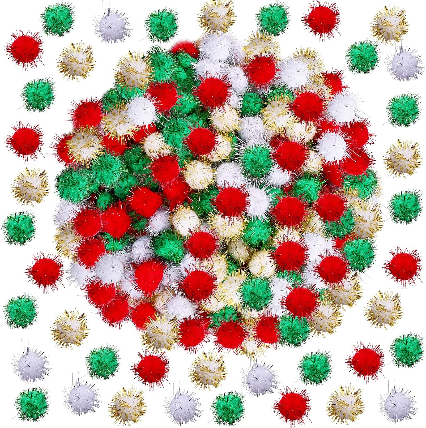 Amazon.com: Cooraby 200-Piece Glitter Christmas Assorted Color Sparkle ...