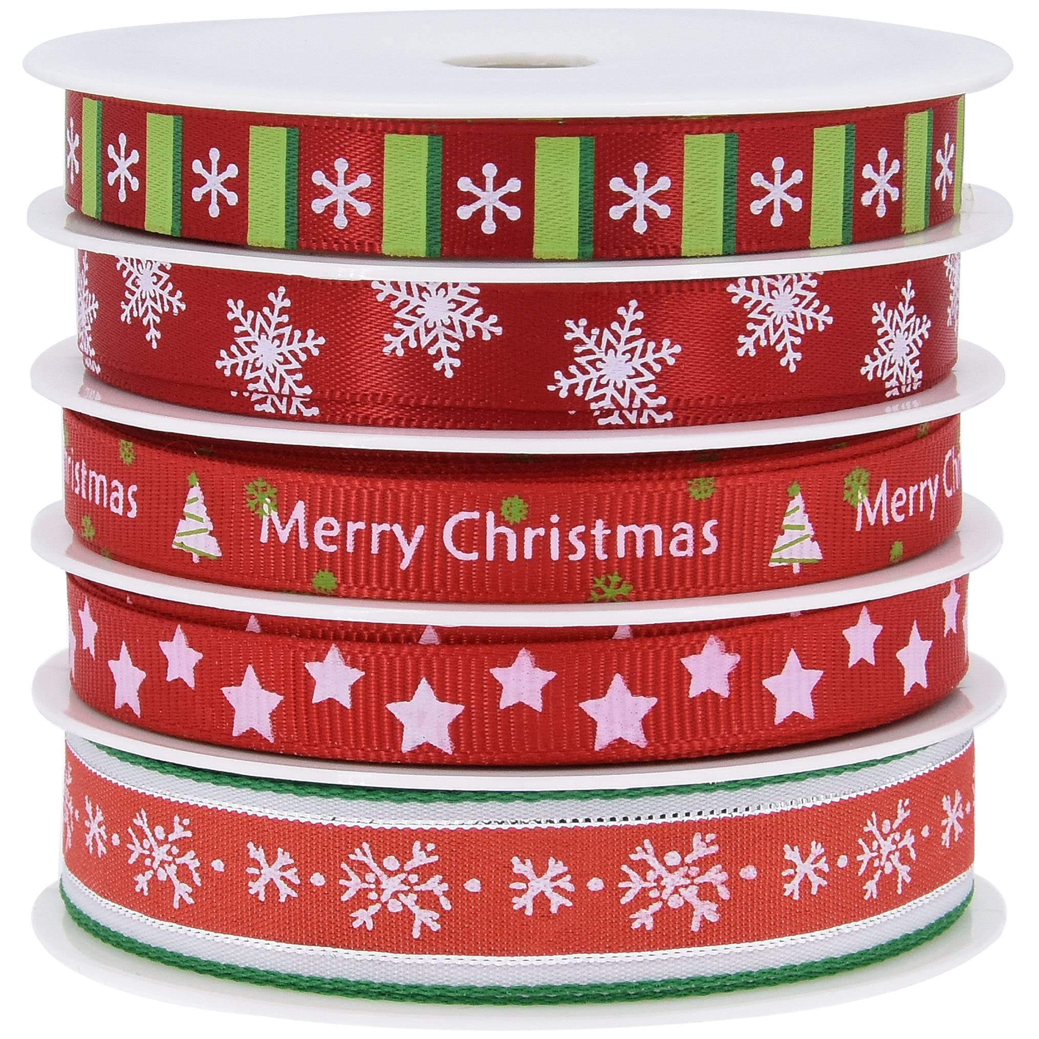 Amazon.com: Fowod Christmas Ribbon,Mixed 0.39 inch and 0.59 inch, 16 ...