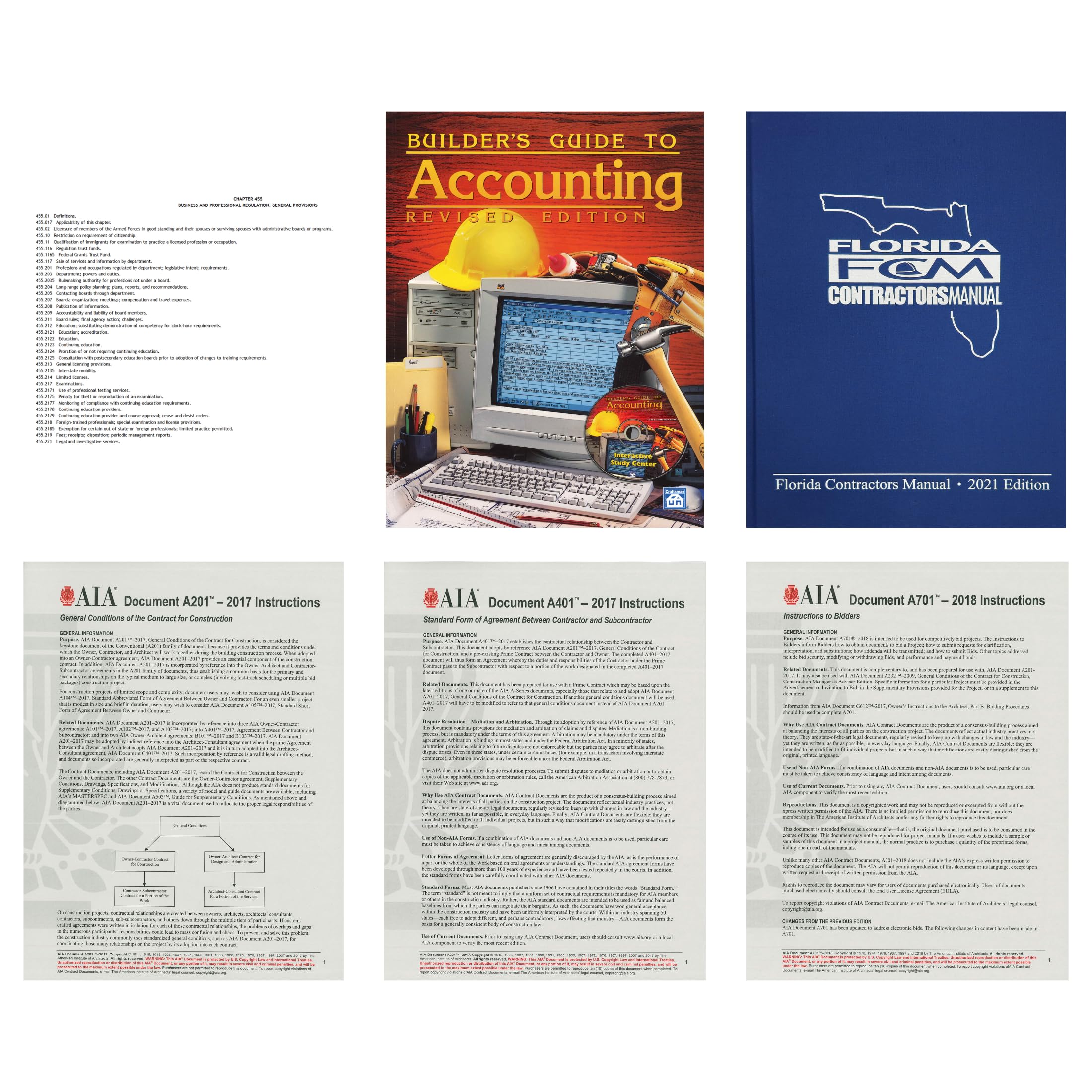 BOOK SET - FLORIDA - BUSINESS & FINANCE EXAM: AIA: 0810164345066 ...